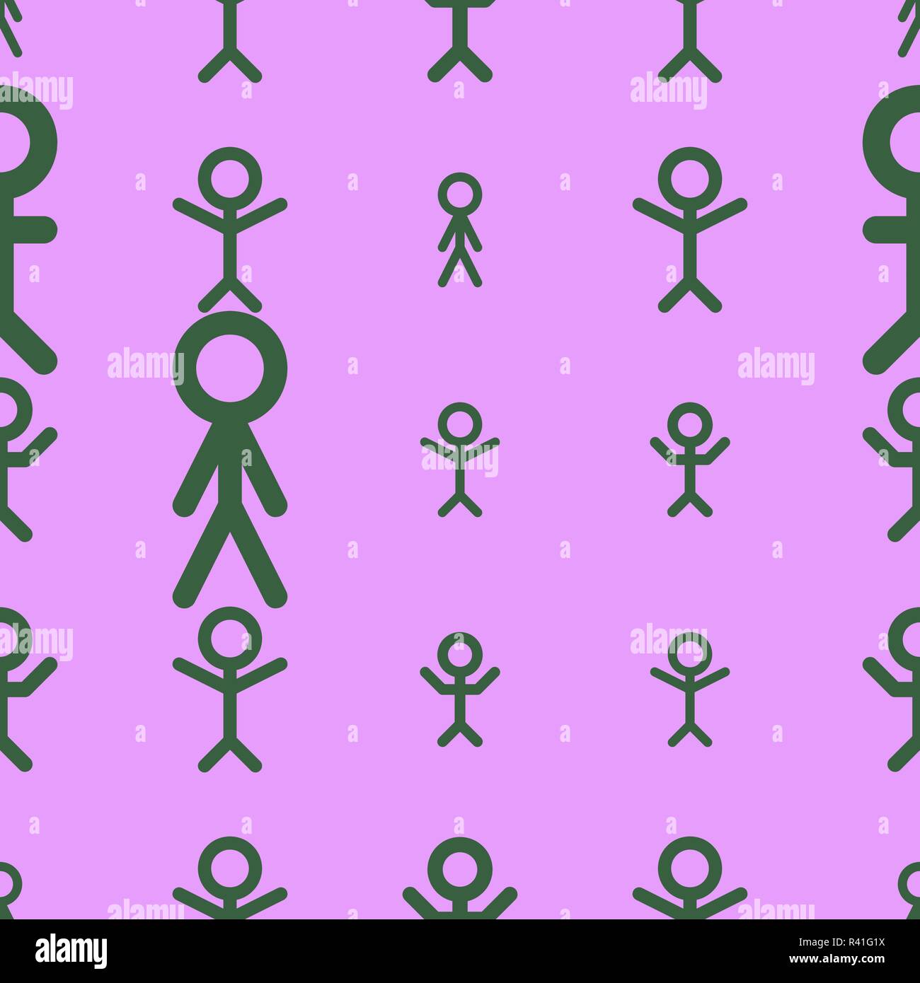 Seamless abstract illustrations of sign of people or human, conceptual ...