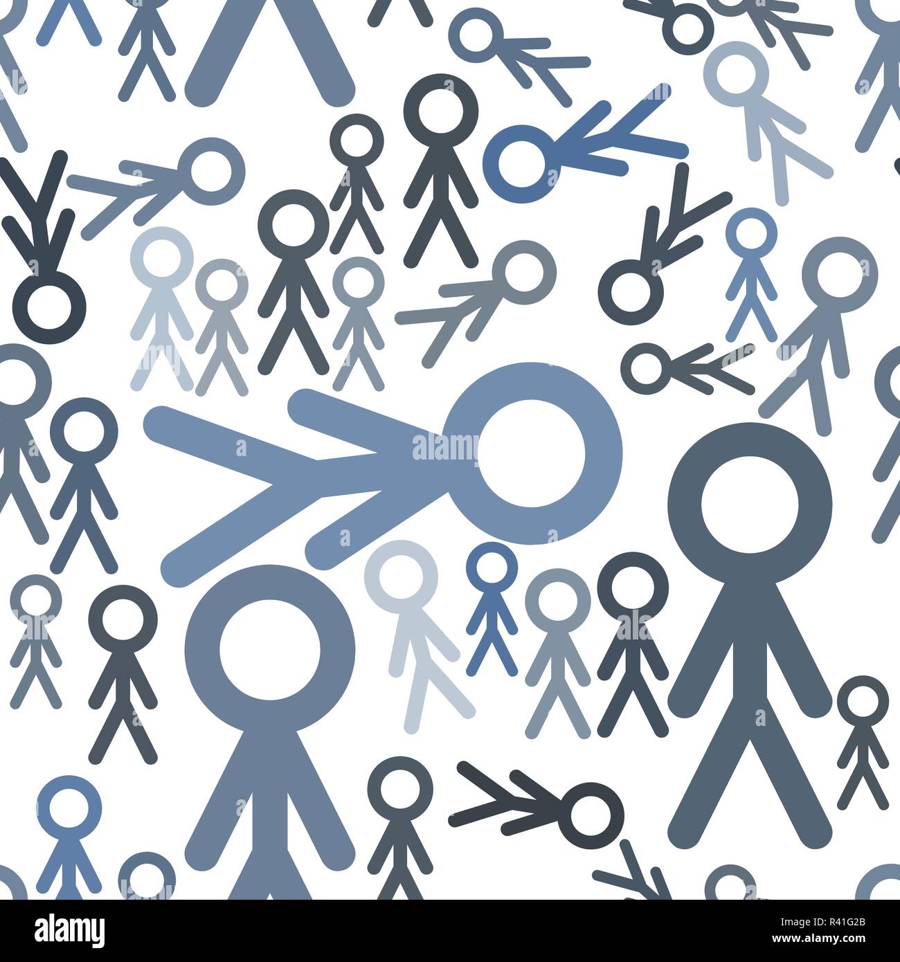 Seamless background abstract sign of people or human, hand drawn for ...