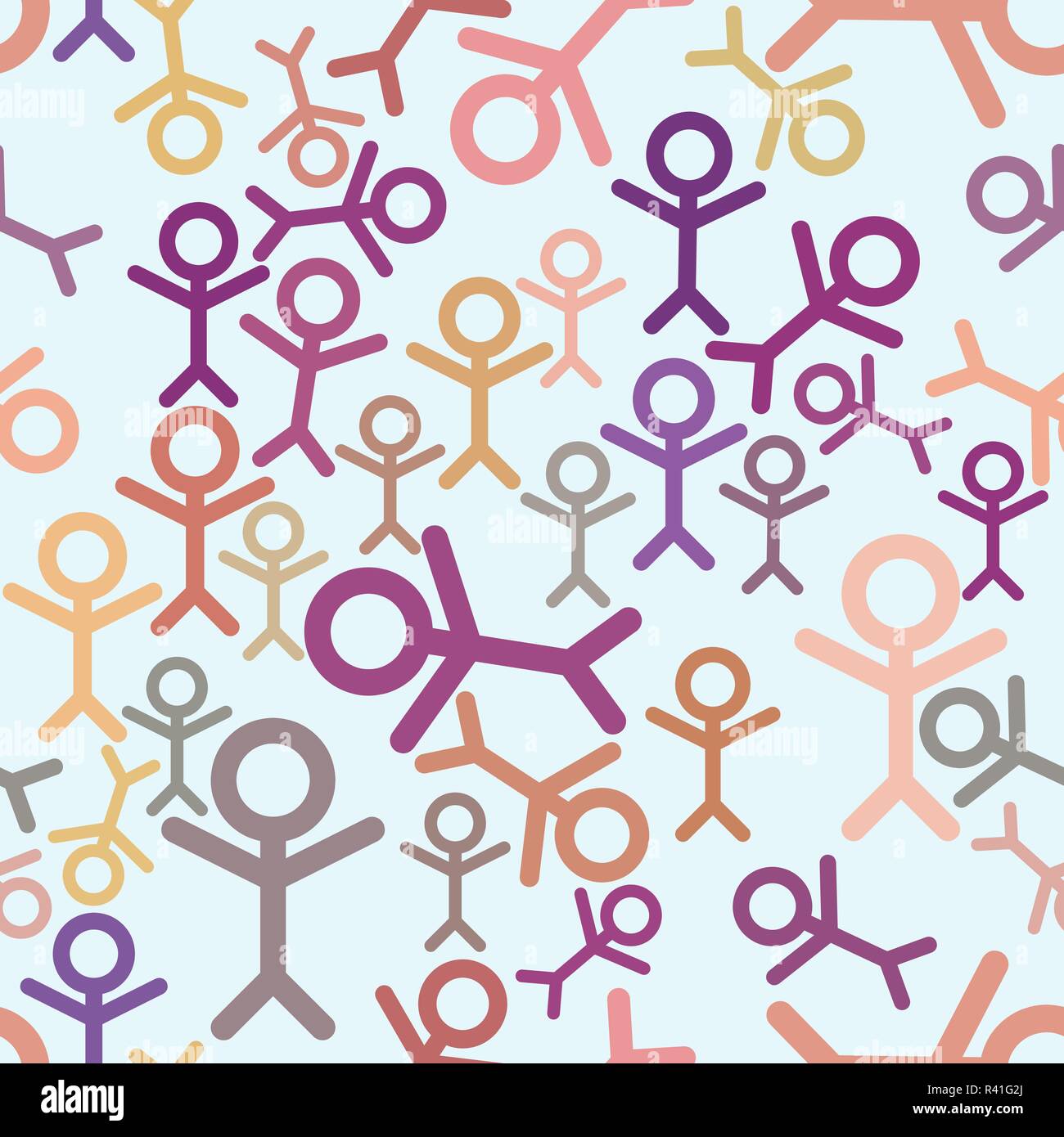 Seamless abstract background with sign of people or human. Cartoon ...