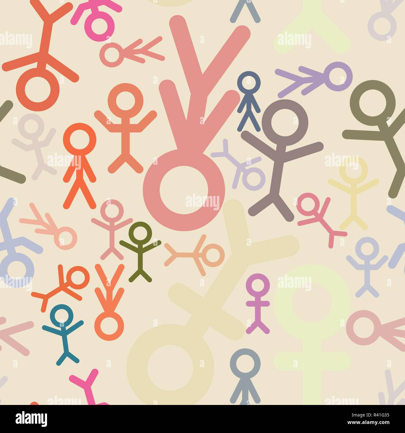 Seamless sign of people or human background hand drawn, good for ...