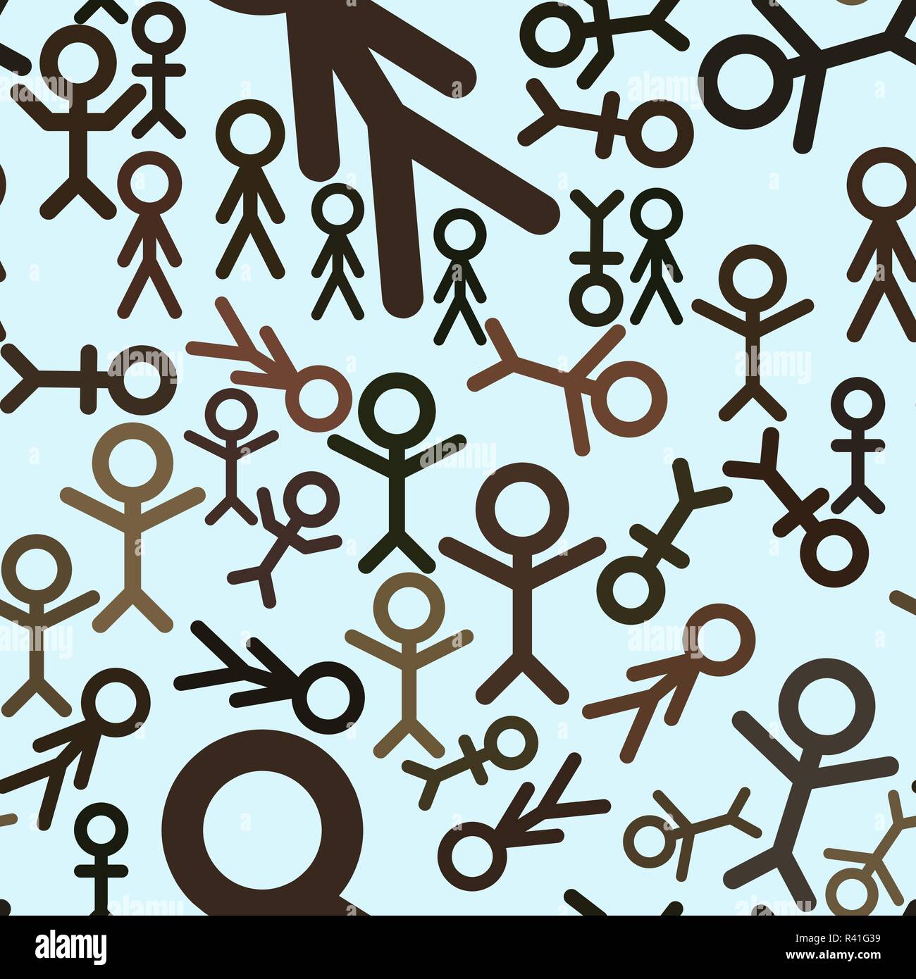 Seamless background abstract sign of people or human, hand drawn for ...