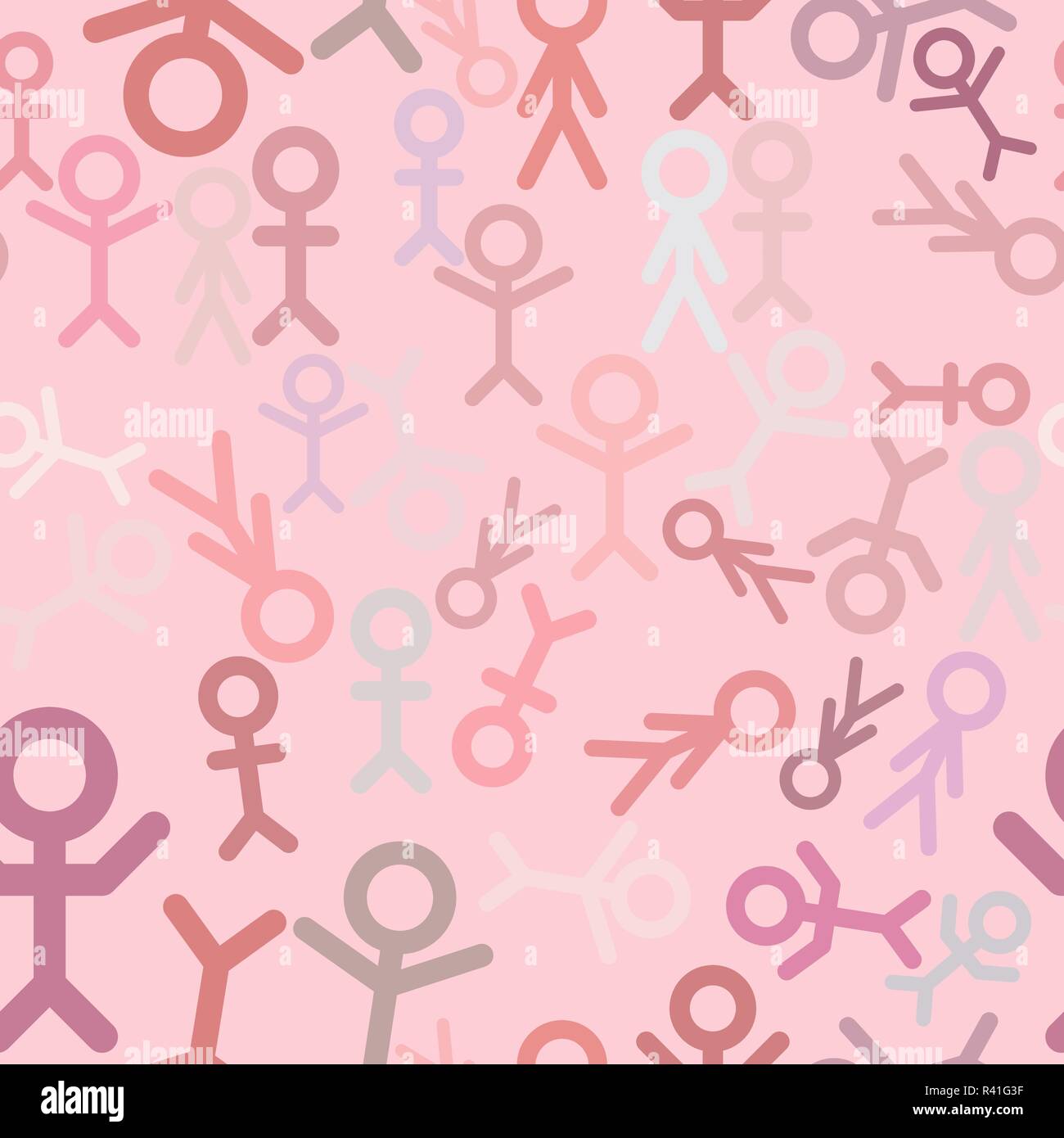 Seamless abstract sign of people or human illustrations background ...