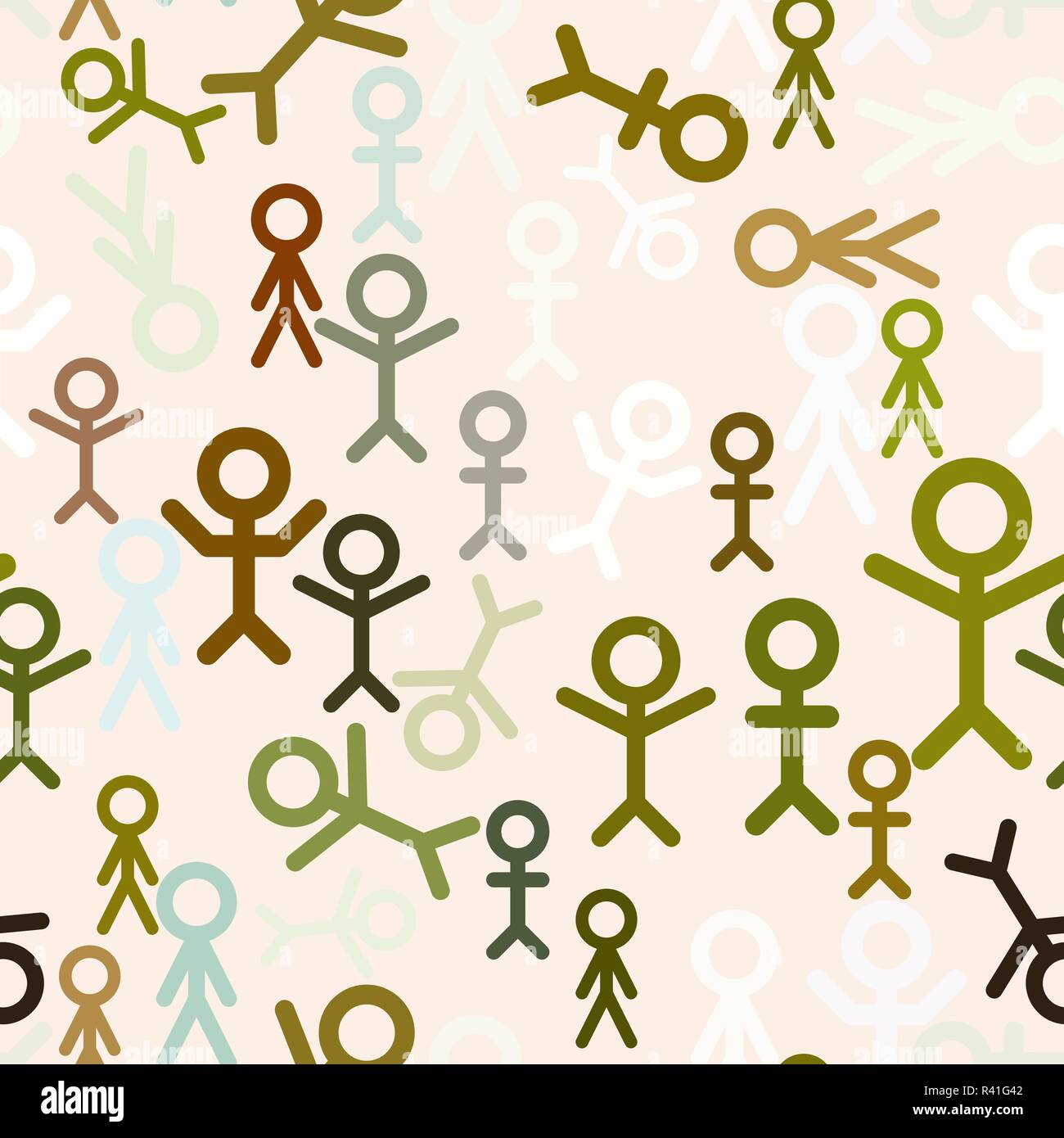 Seamless conceptual background sign of people or human for design ...