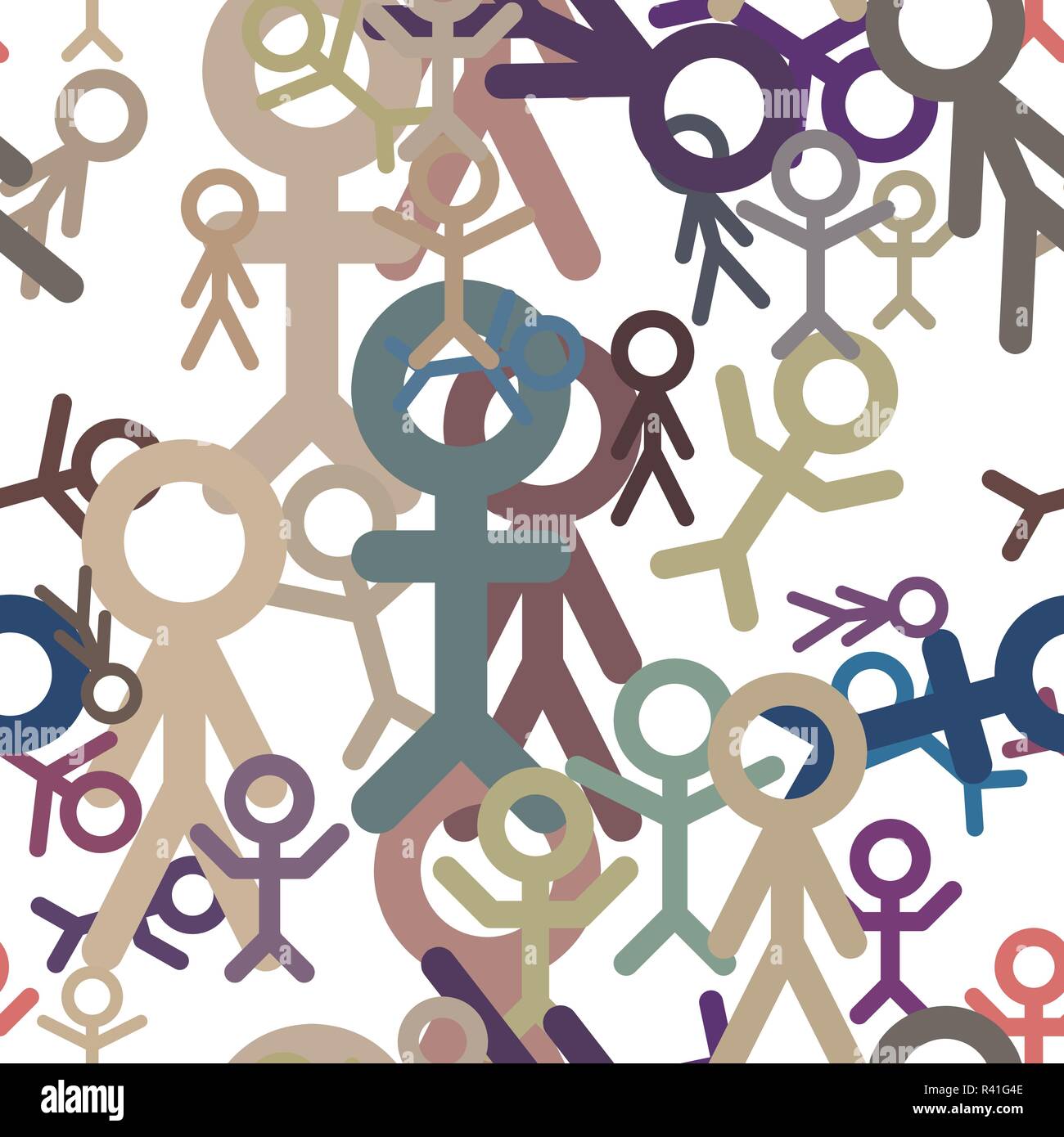 Seamless abstract background with sign of people or human. Cartoon ...