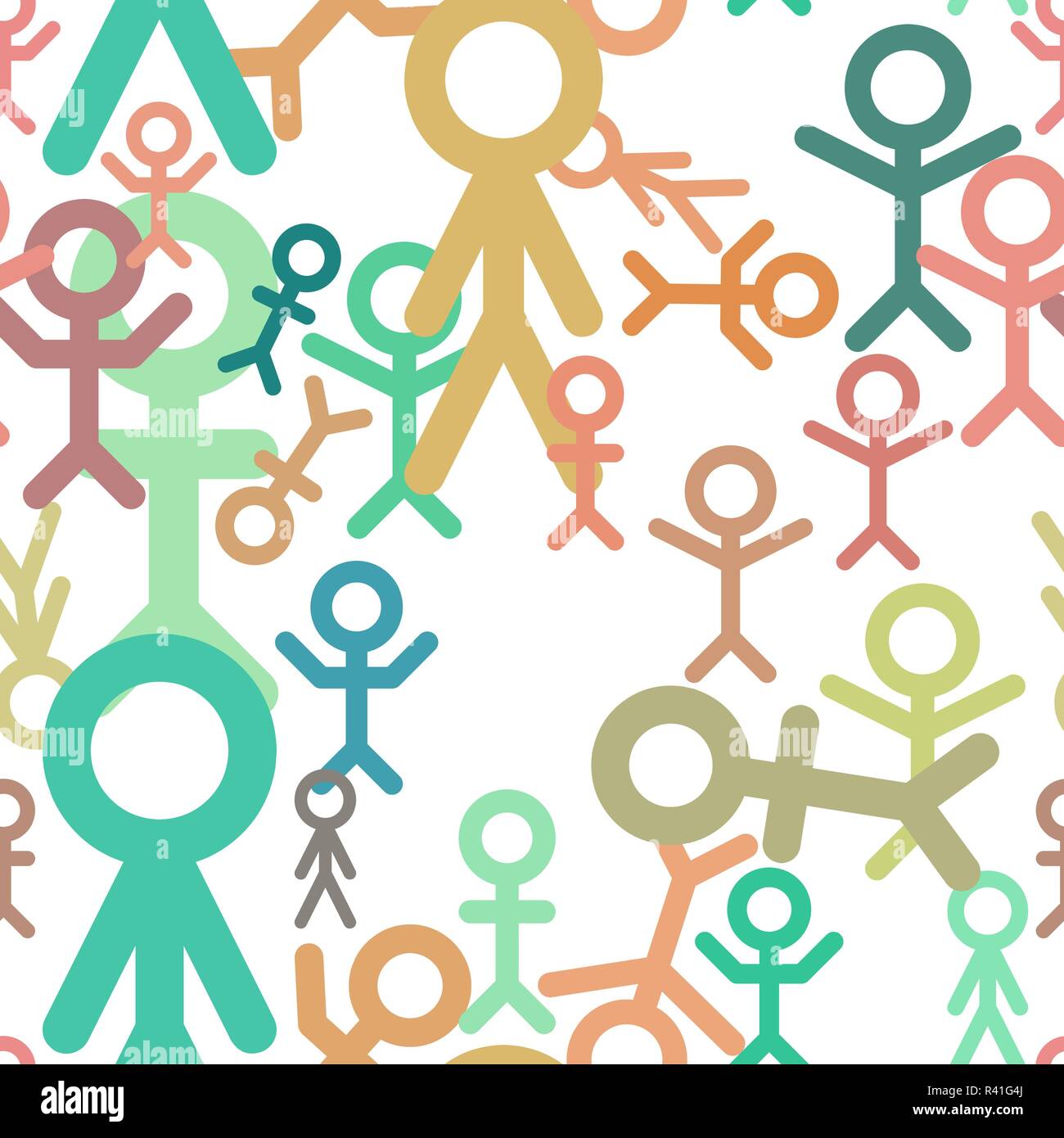 Seamless sign of people or human illustrations background abstract ...