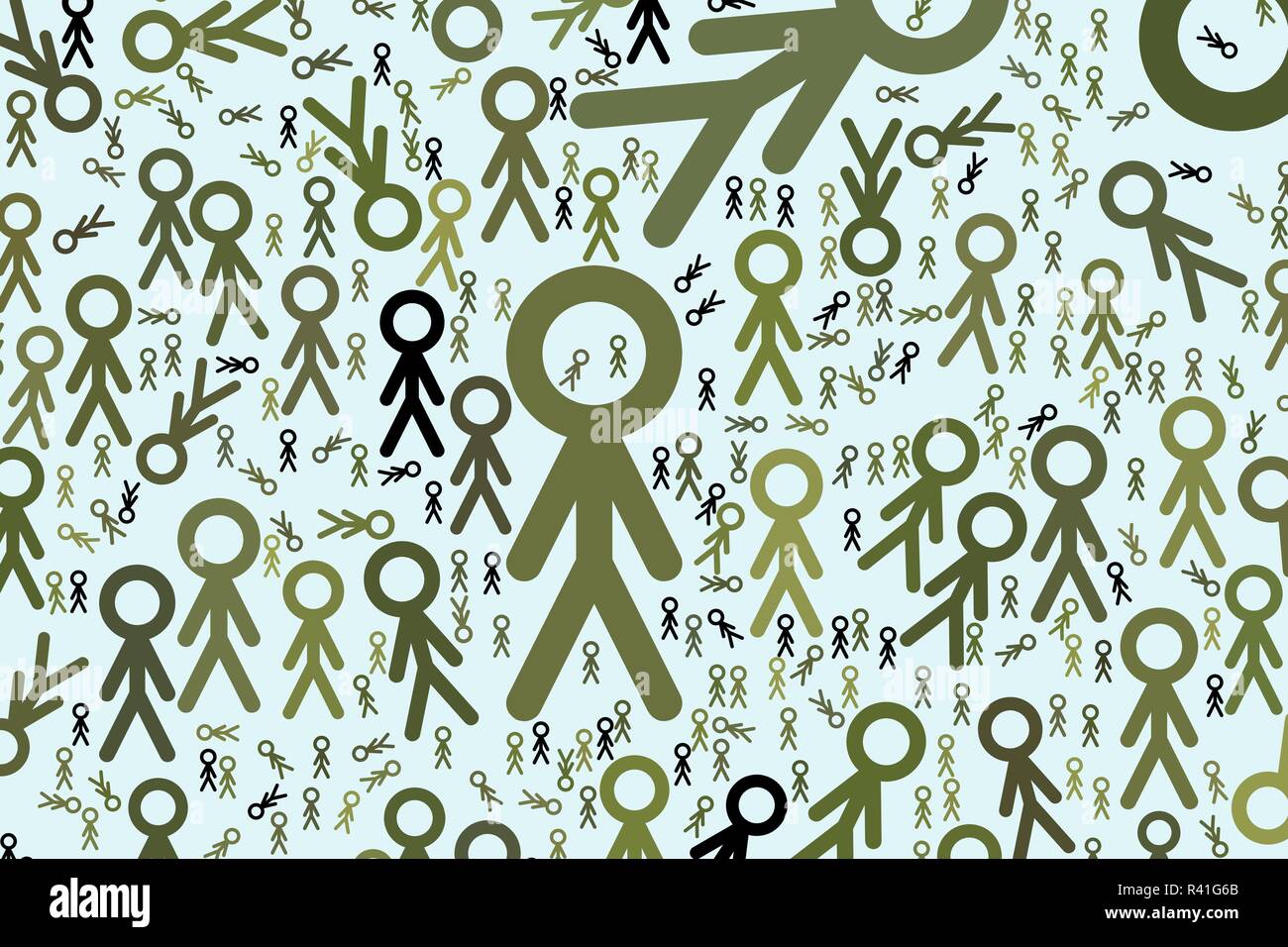 Background abstract sign of people or human, hand drawn for design ...