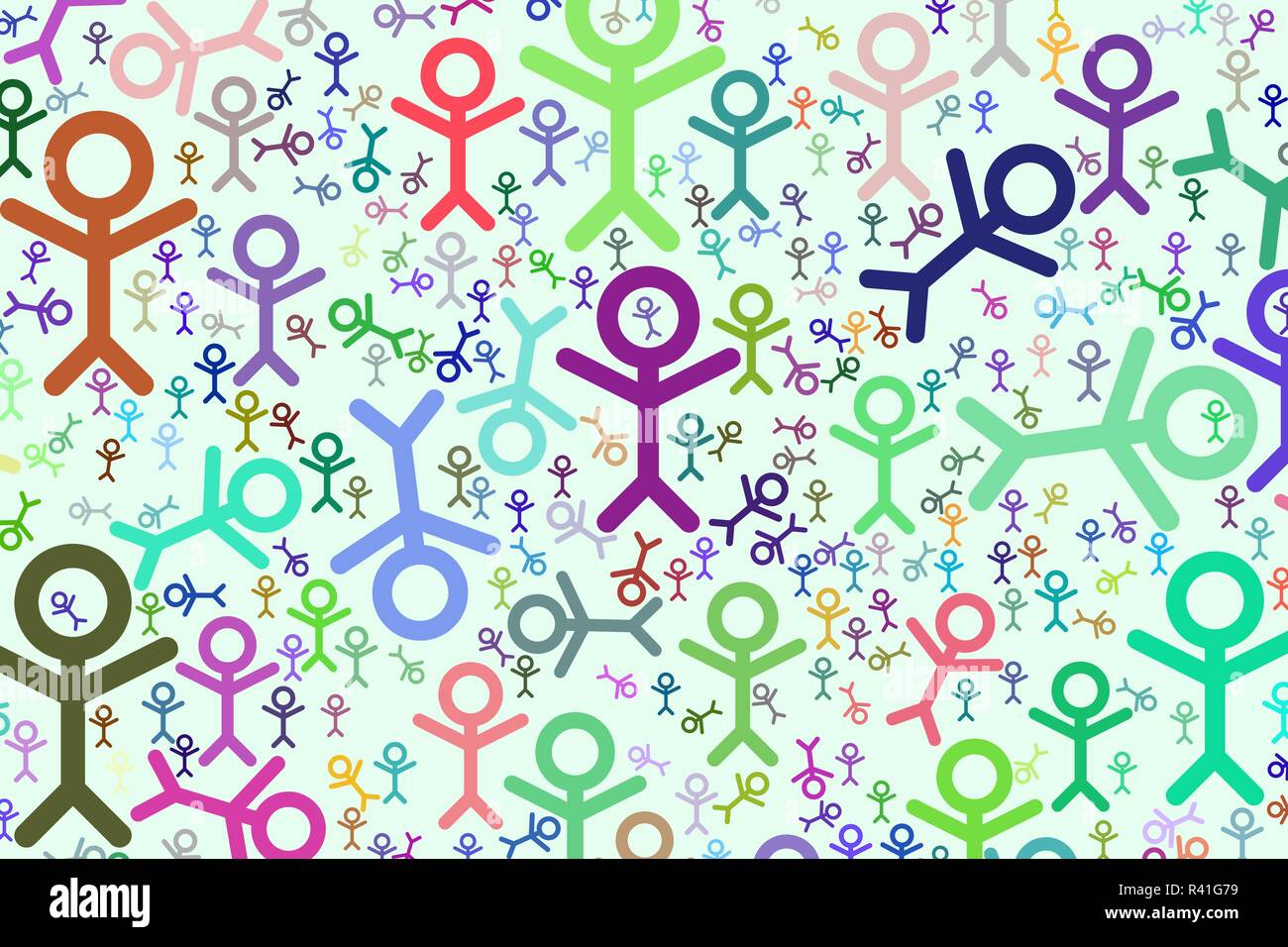 Decorative and hand drawn sign of people or human illustrations. Good ...