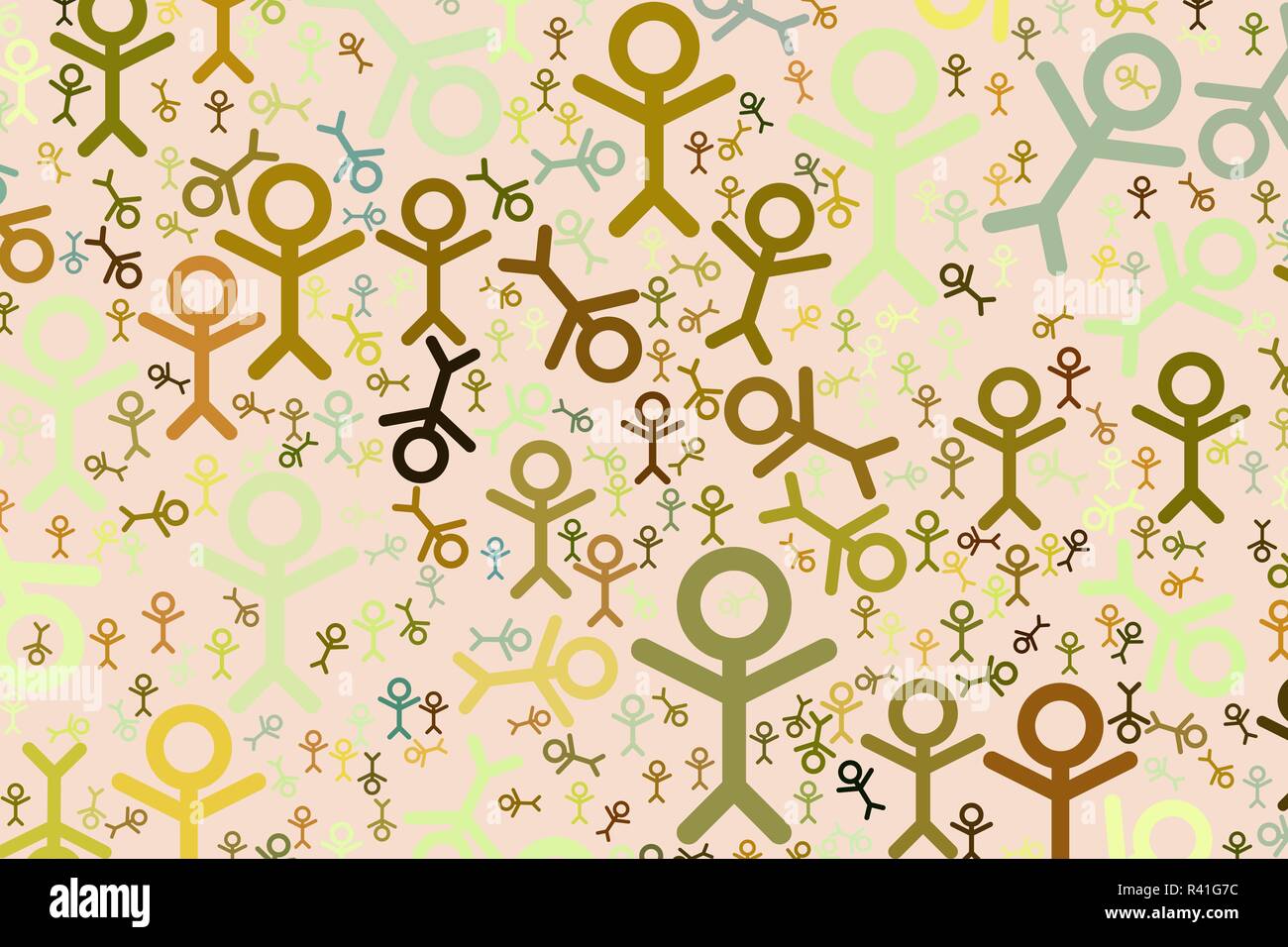 Background abstract sign of people or human, hand drawn for design ...