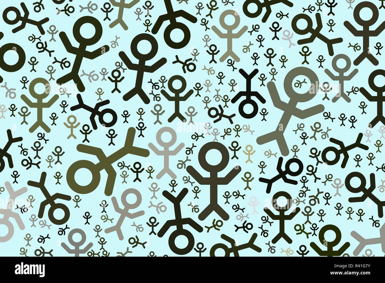 Abstract sign of people or human illustrations background. Cartoon ...