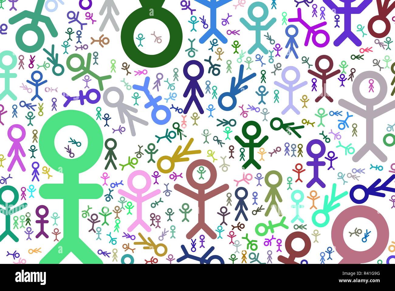 Sign of people or human illustrations background abstract, hand drawn ...