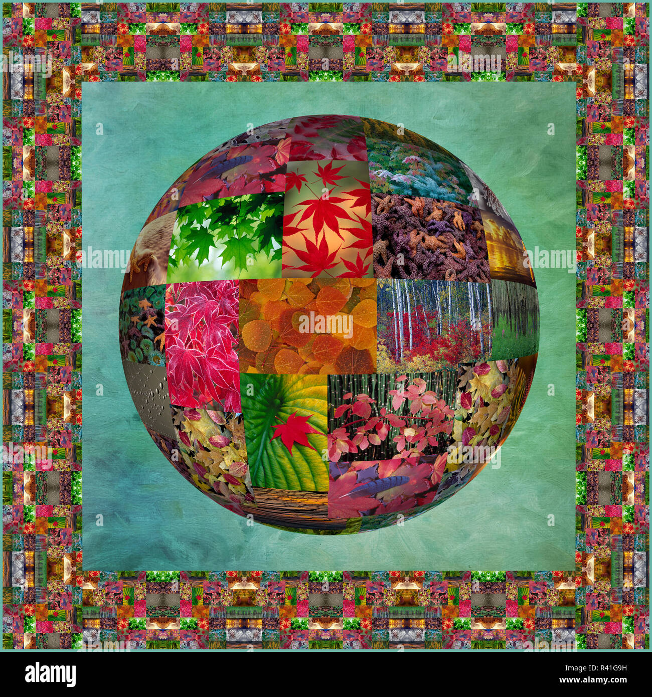 Sphere with fall foliage Stock Photo - Alamy