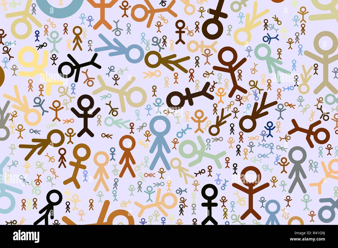 Artistic sign of people or human hand drawn background abstract ...