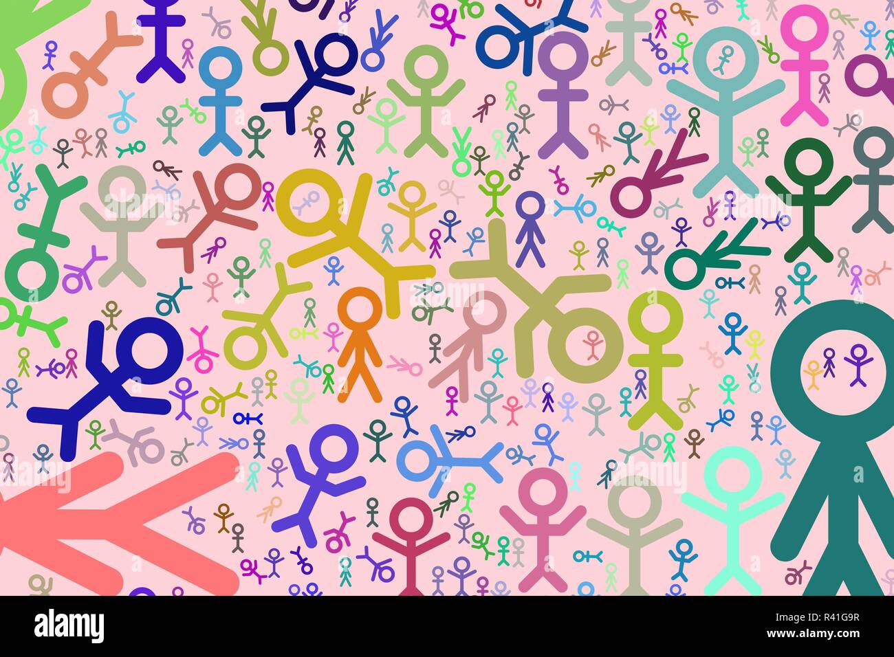 Sign of people or human illustrations background abstract, hand drawn ...