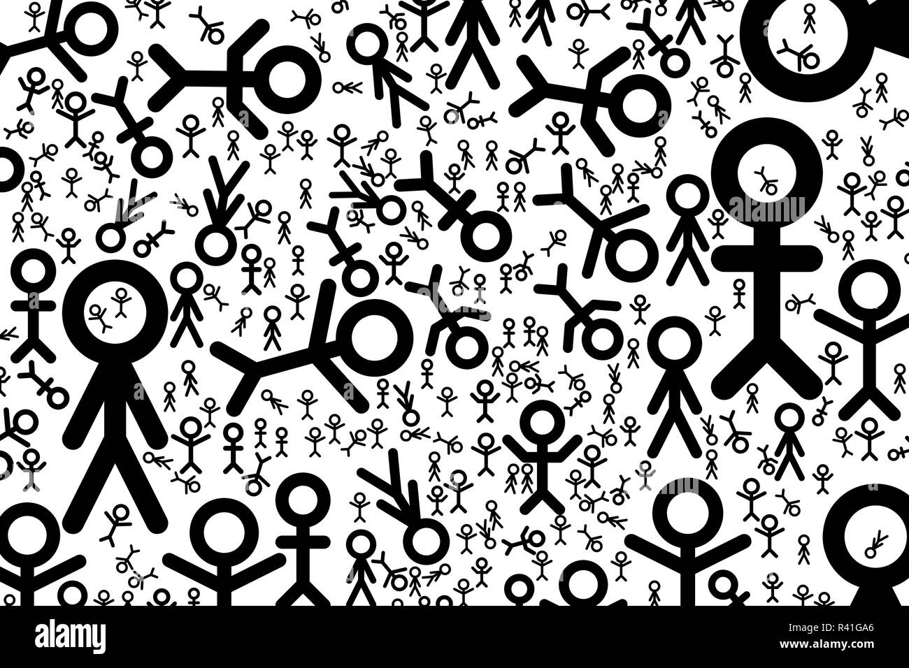 Hand drawn sign of people or human illustrations background, good for ...