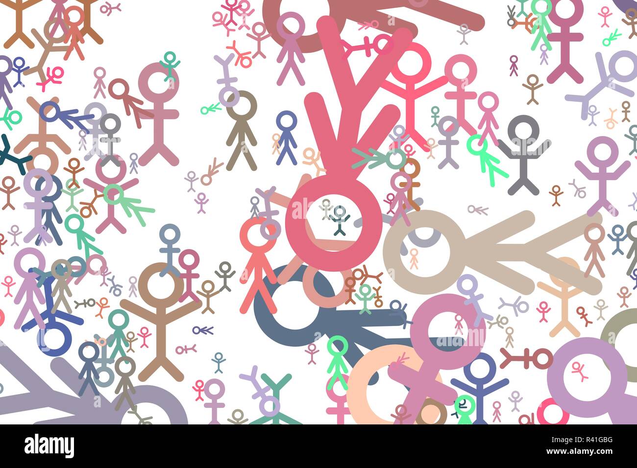 Sign of people or human abstract hand drawn background, texture or ...