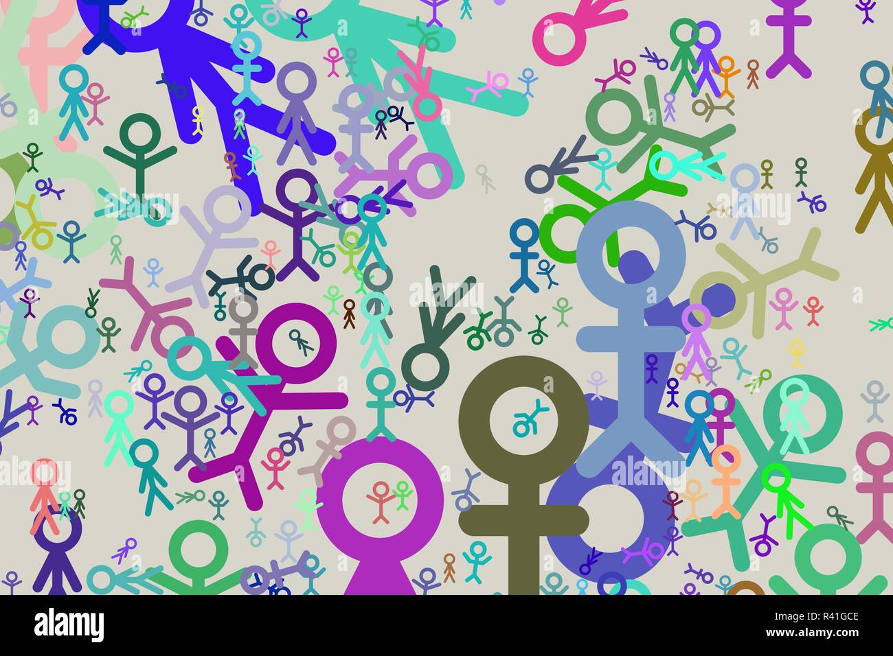 Artistic sign of people or human hand drawn background abstract ...