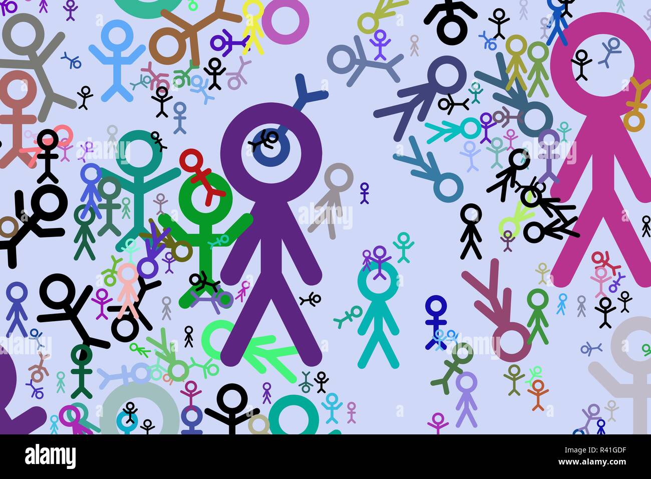 Sign of people or human abstract hand drawn background, texture or ...