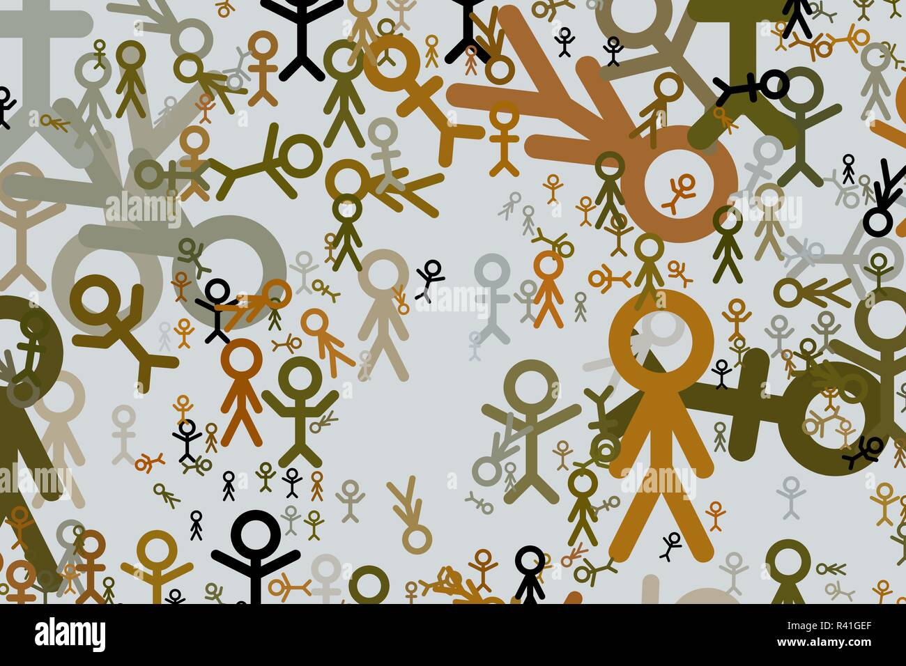 Abstract sign of people or human illustrations background. Cartoon ...