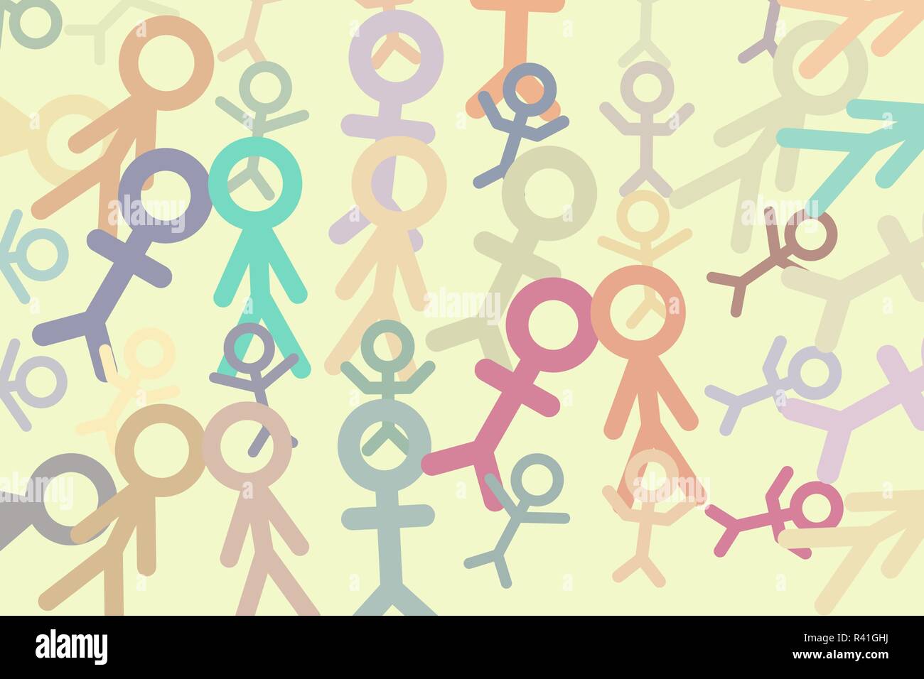 Sign of people or human illustrations background abstract, hand drawn ...