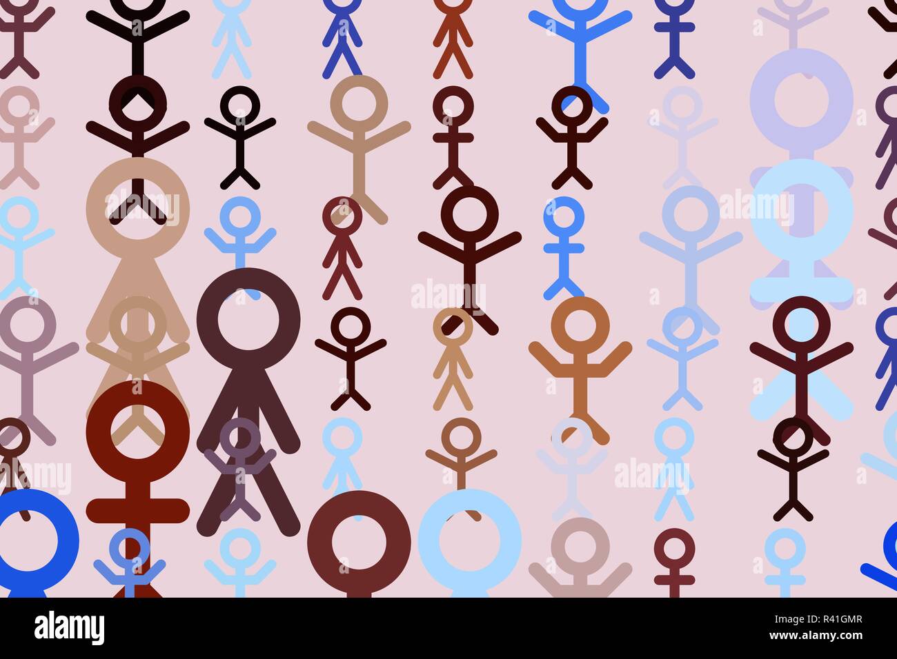 Sign of people or human illustrations background abstract, hand drawn ...