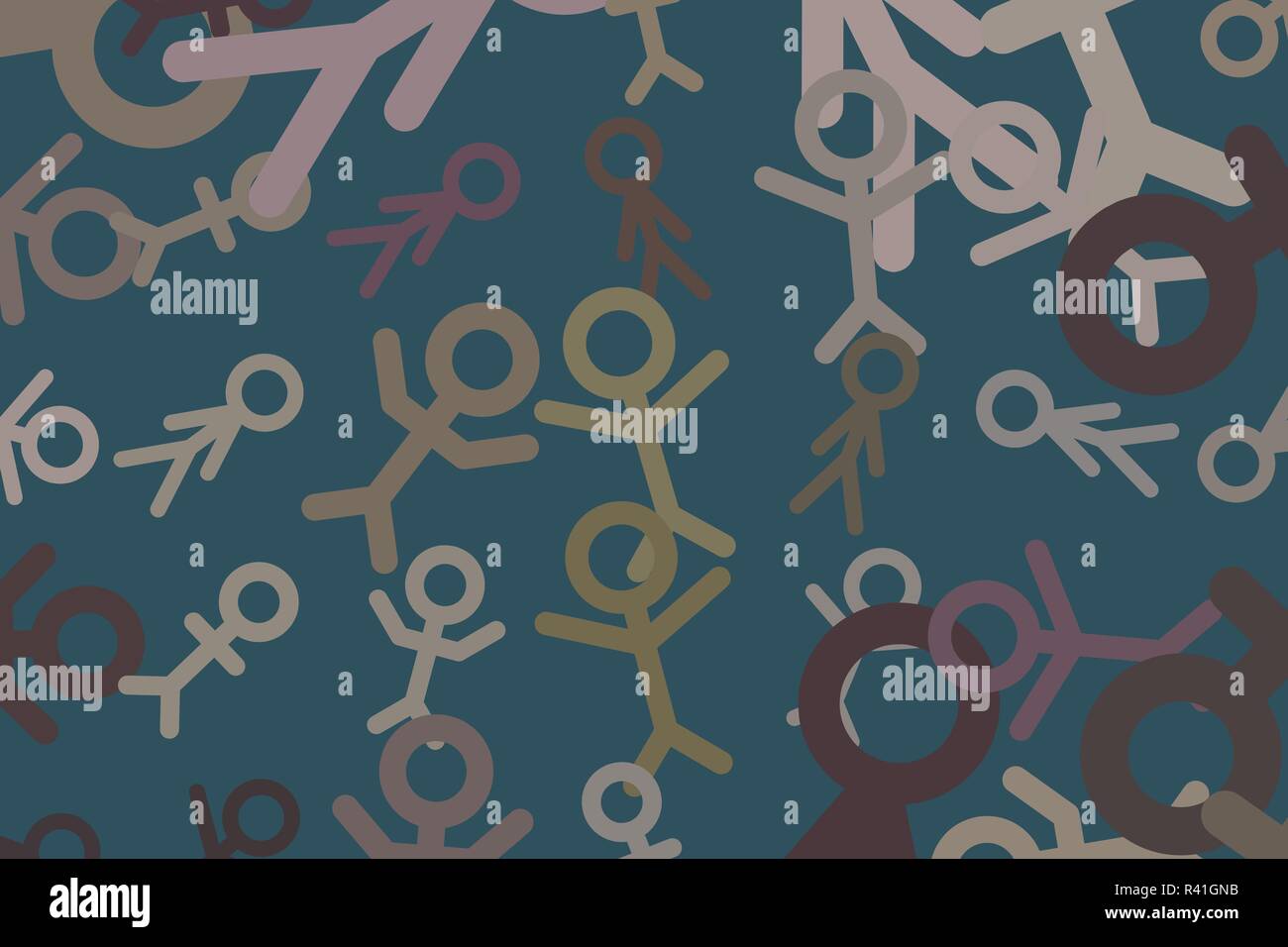 Background abstract sign of people or human, hand drawn for design ...