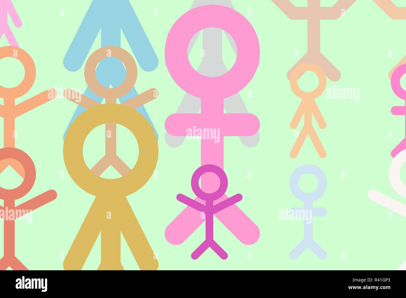 Sign of people or human illustrations background abstract, hand drawn ...