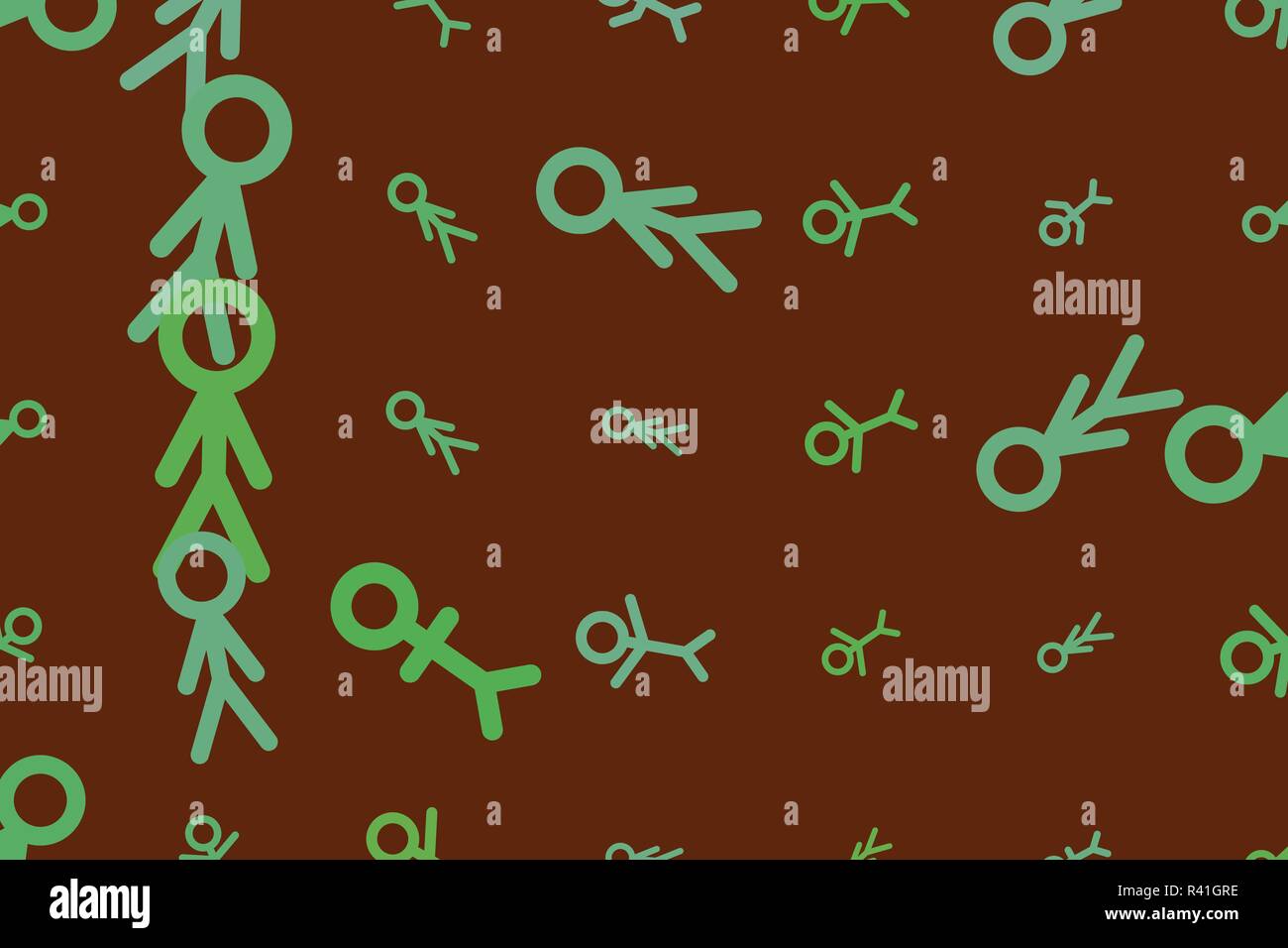 Abstract sign of people or human generative art background. Cartoon ...