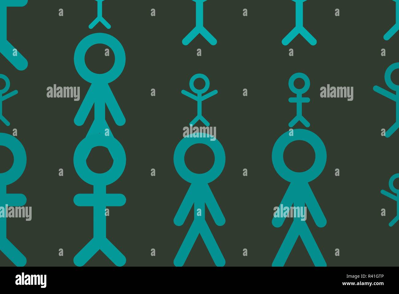 Decorative and hand drawn sign of people or human illustrations. Good ...