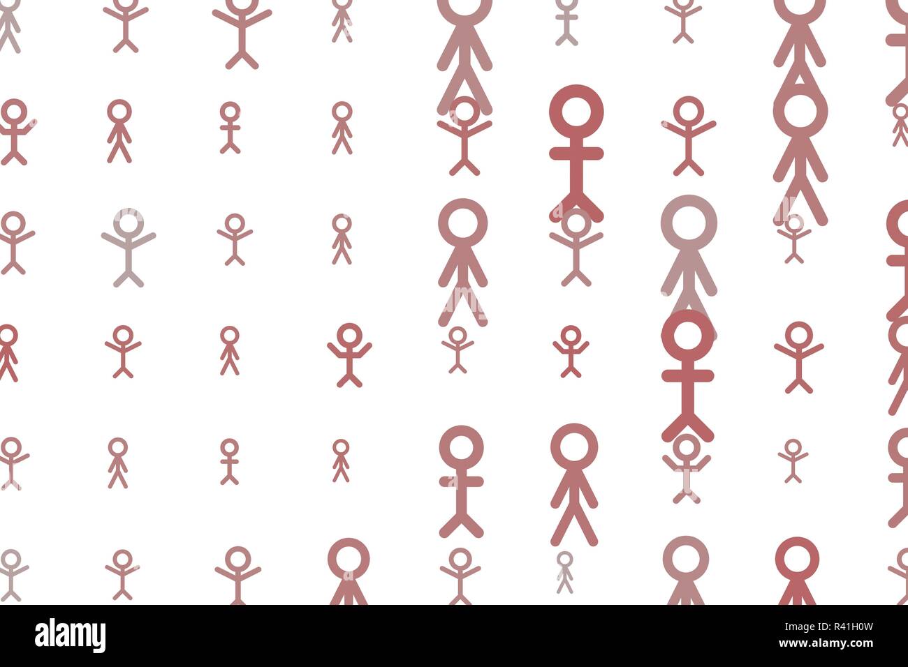 Abstract background with sign of people or human. Cartoon style vector ...