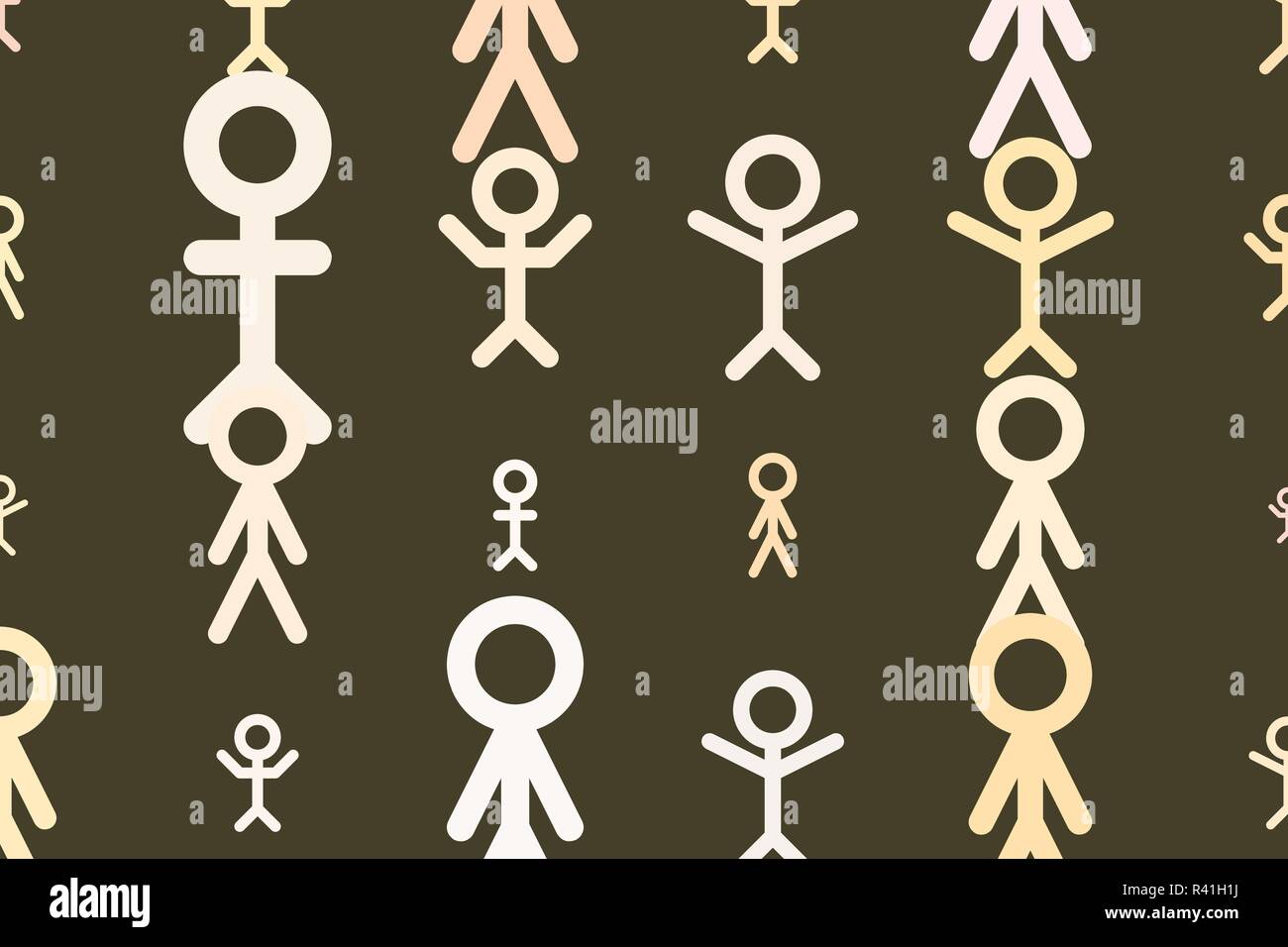 Sign of people or human abstract hand drawn background, texture or ...