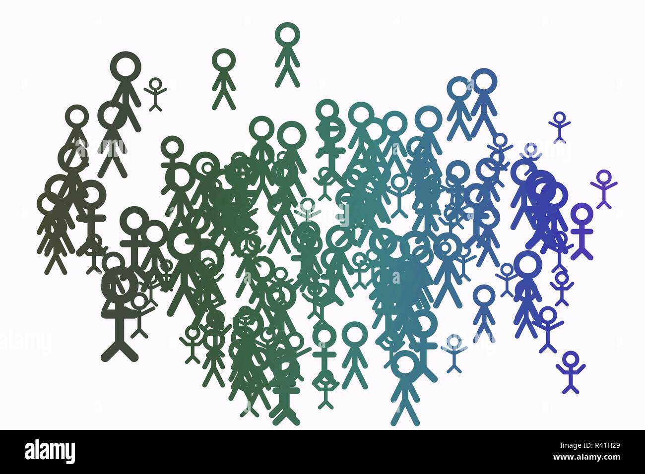 Background abstract sign of people or human, hand drawn for design ...