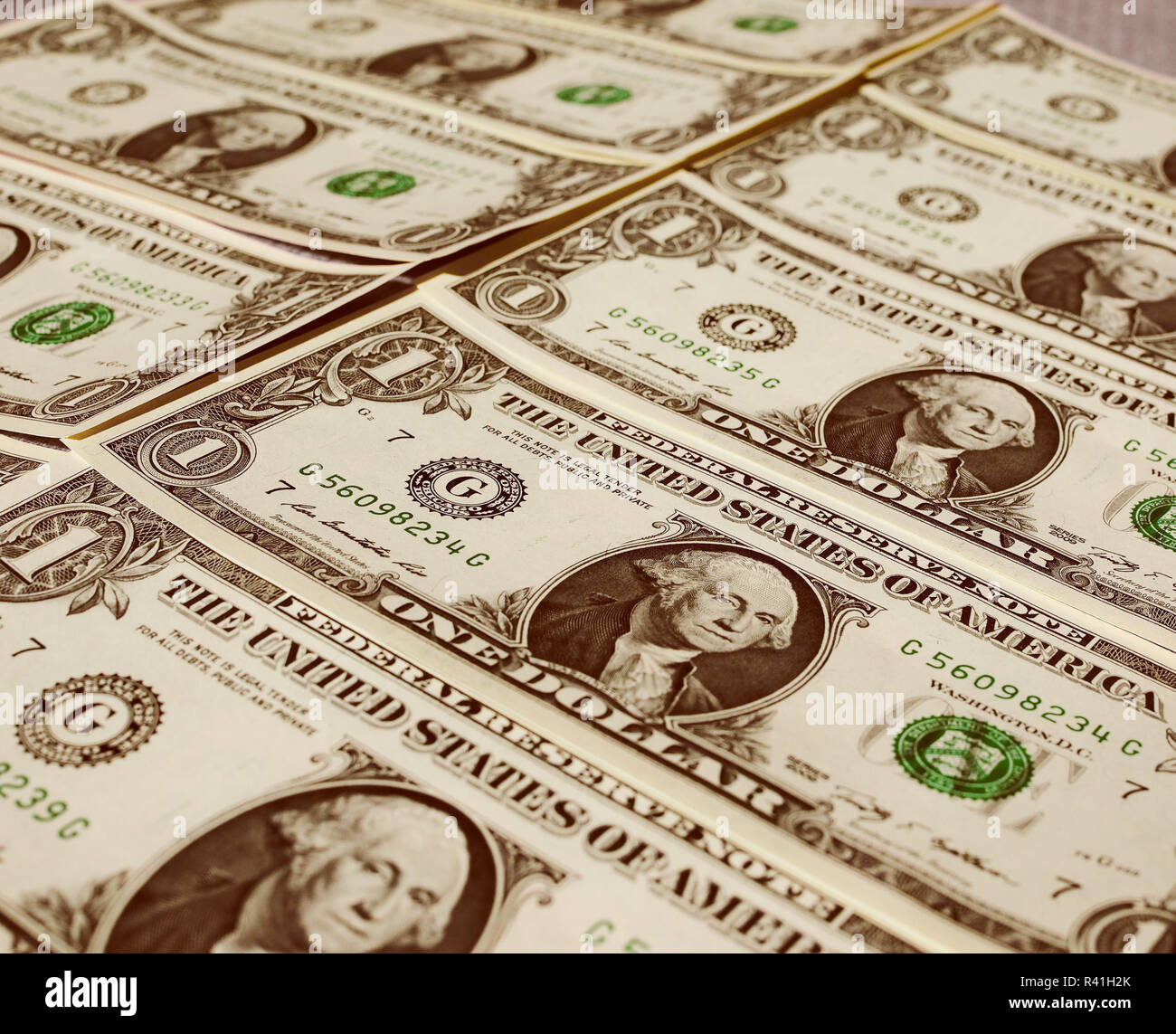 Retro look Dollar notes 1 Dollar Stock Photo - Alamy