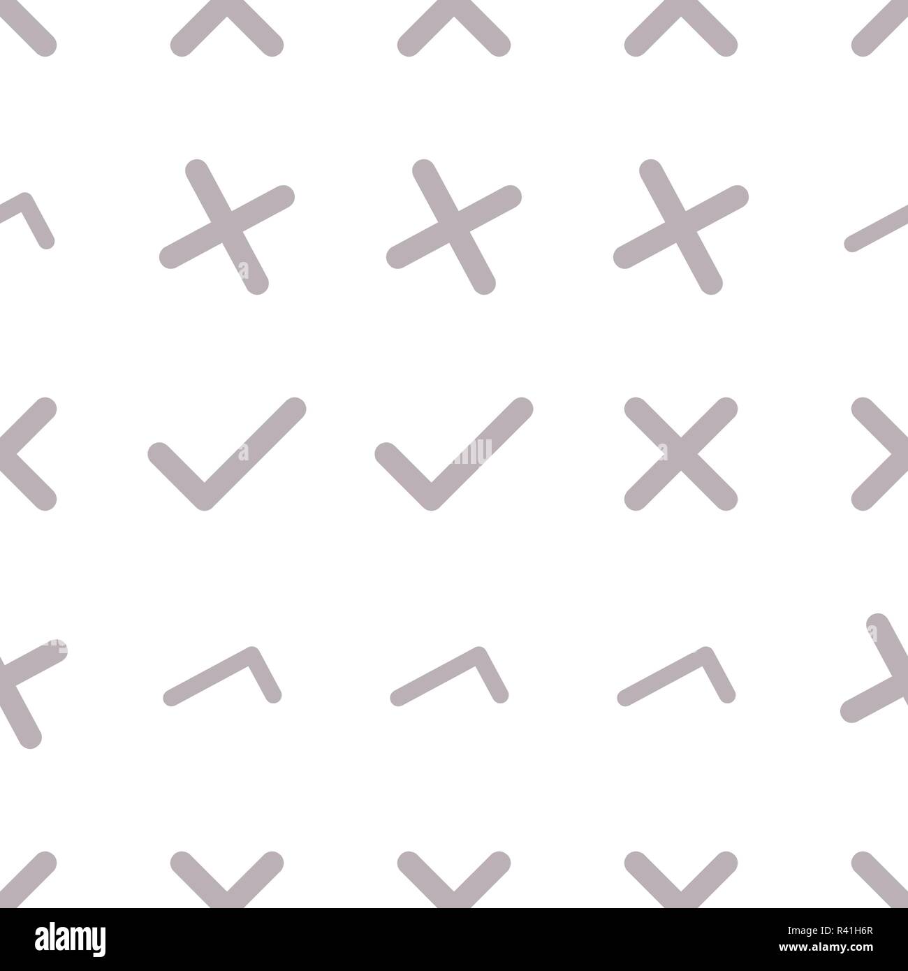 Seamless abstract illustrations of tick or cross mark, right or wrong ...