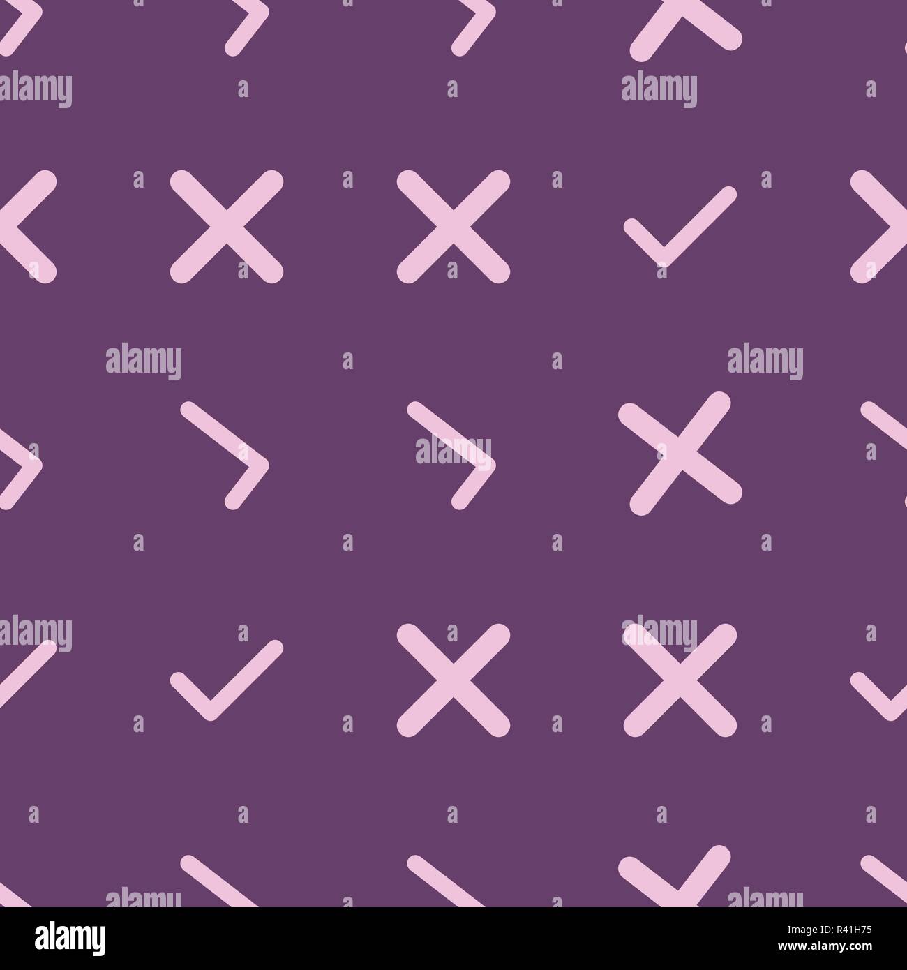 Seamless texture background hand drawn. Abstract tick or cross mark ...