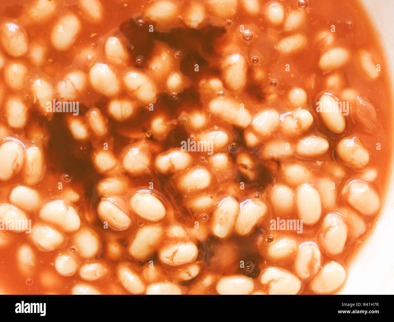Retro looking Baked beans Stock Photo - Alamy