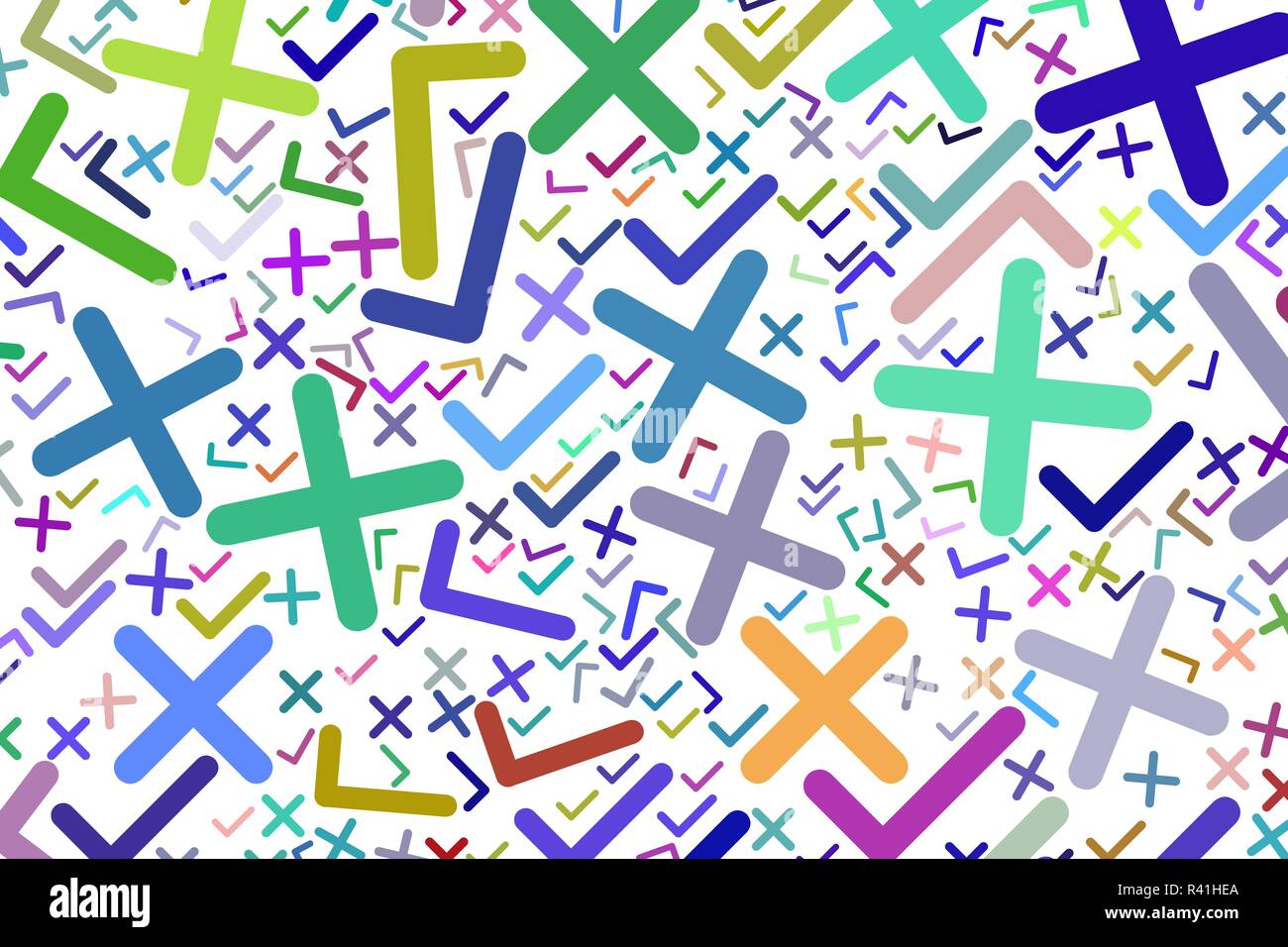 Tick or cross mark, right or wrong sign illustrations background ...