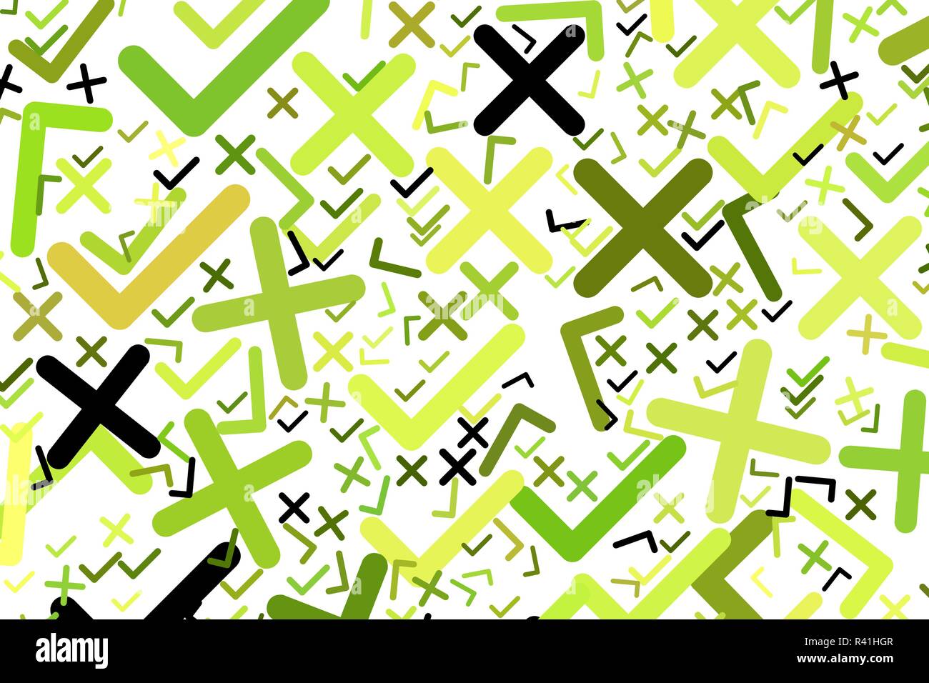 Tick or cross mark, right or wrong sign abstract hand drawn background ...