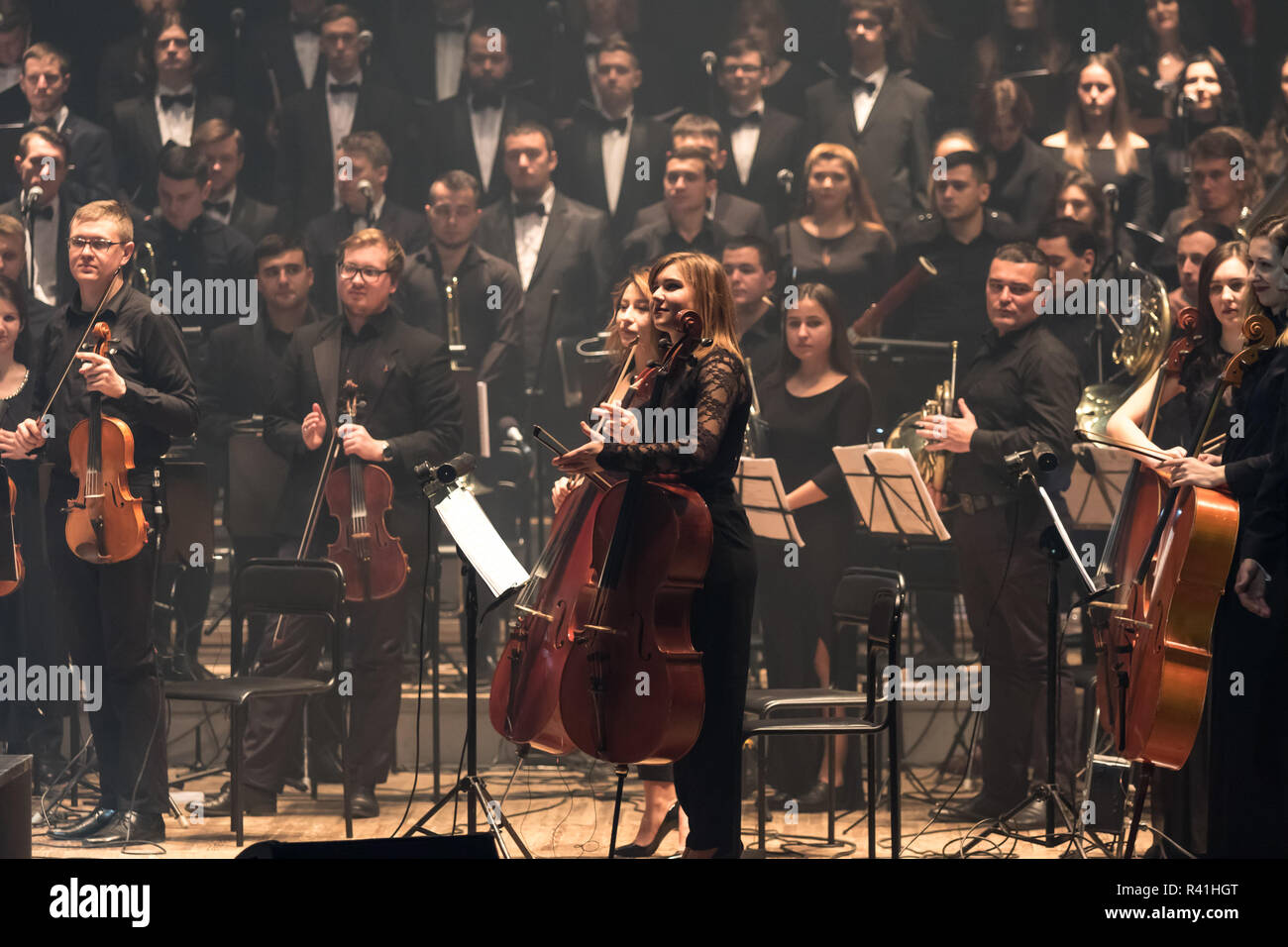 KYIV, UKRAINE - NOVEMBER 22, 2018: Symphony Orchestra (conductor Andrey ...