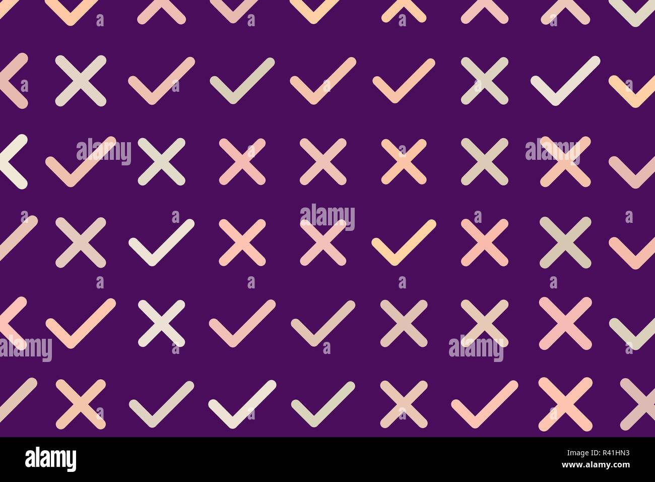 Texture background hand drawn. Abstract tick or cross mark, right or ...