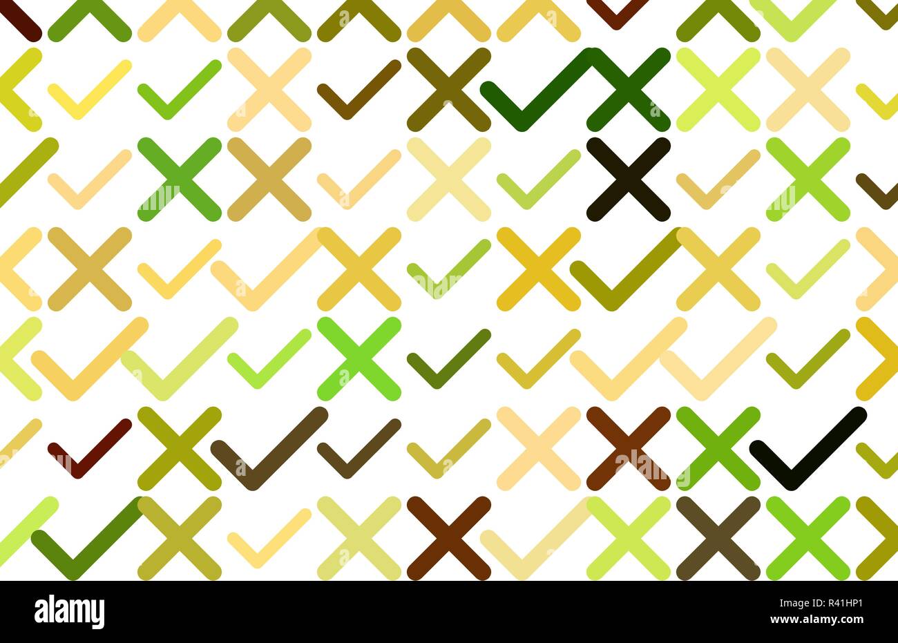 Abstract tick or cross mark, right or wrong sign generative art ...