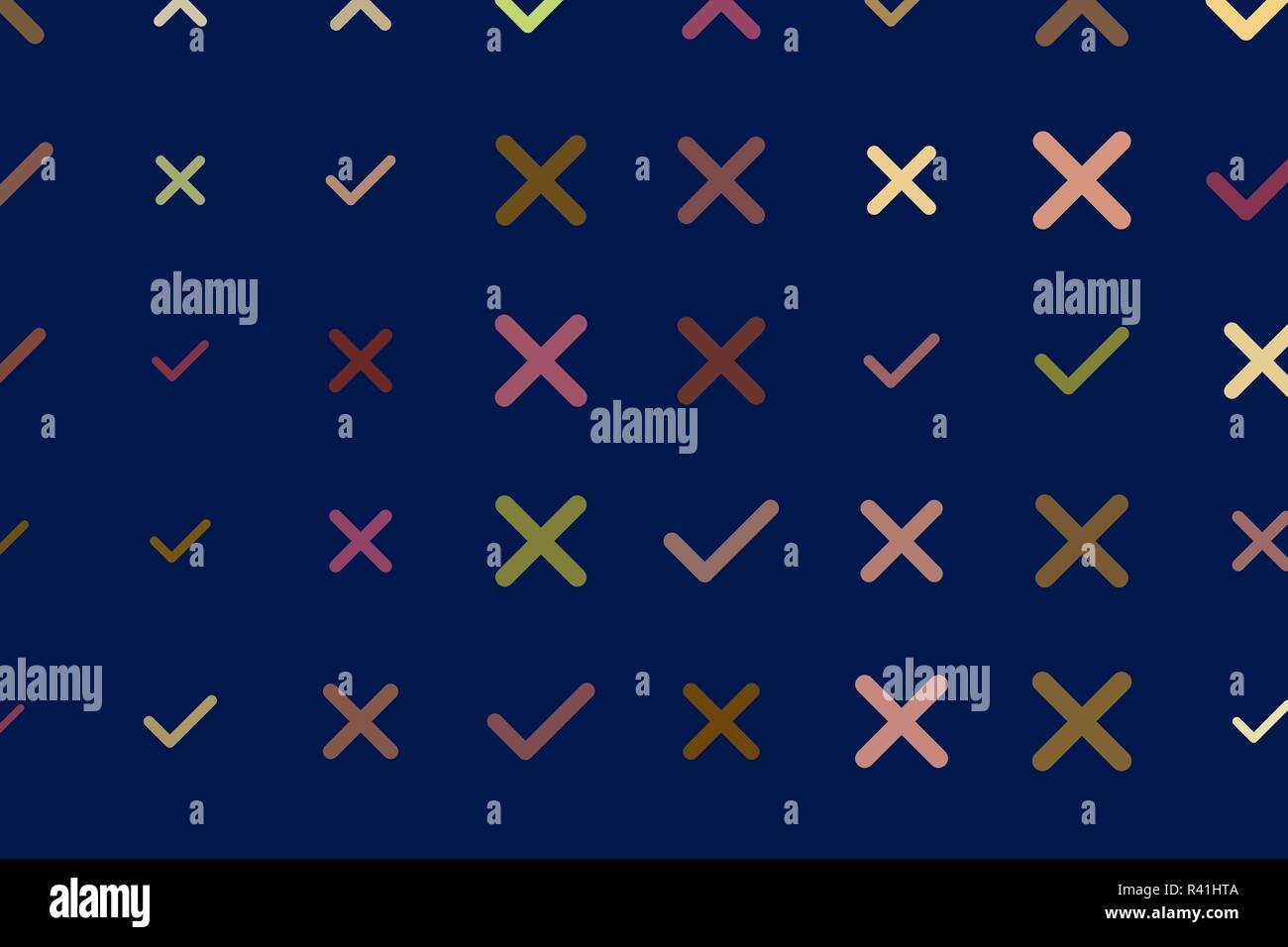 Tick or cross mark, right or wrong sign abstract hand drawn background ...