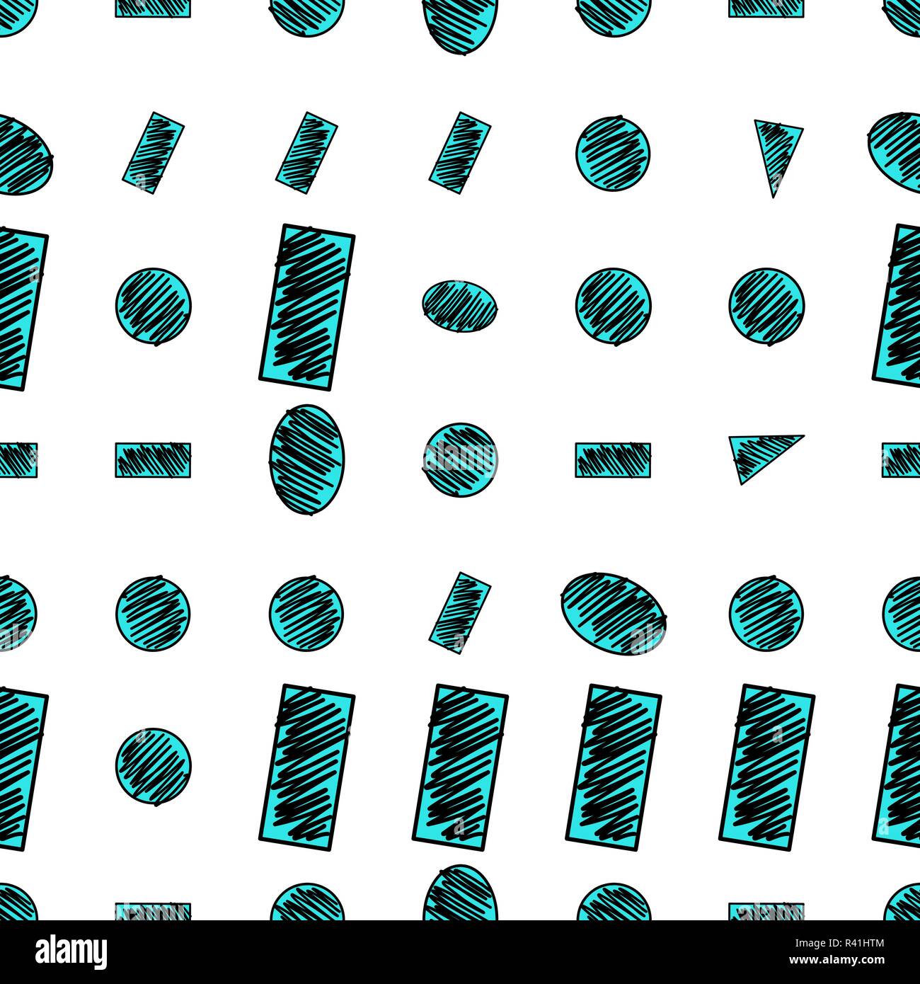 Seamless mixed or mutiple shapes abstract hand drawn background ...