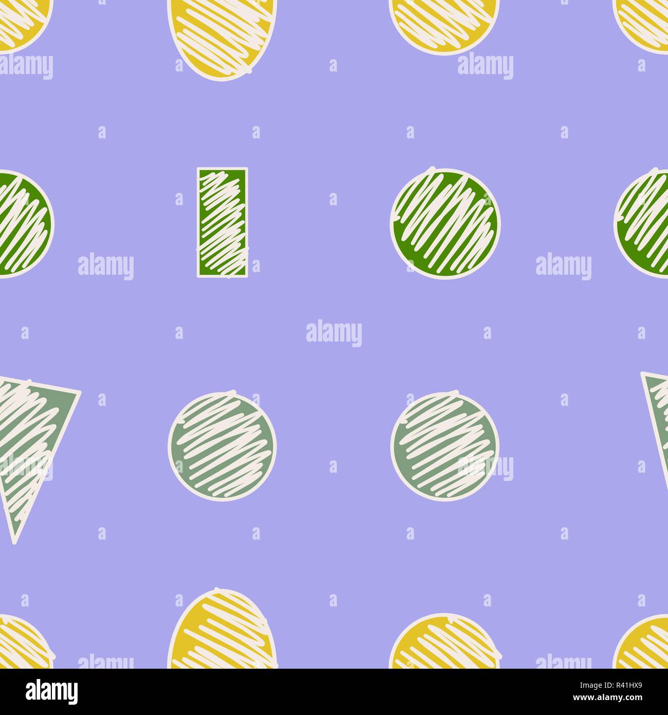 Seamless decorative and hand drawn mixed or mutiple shapes ...