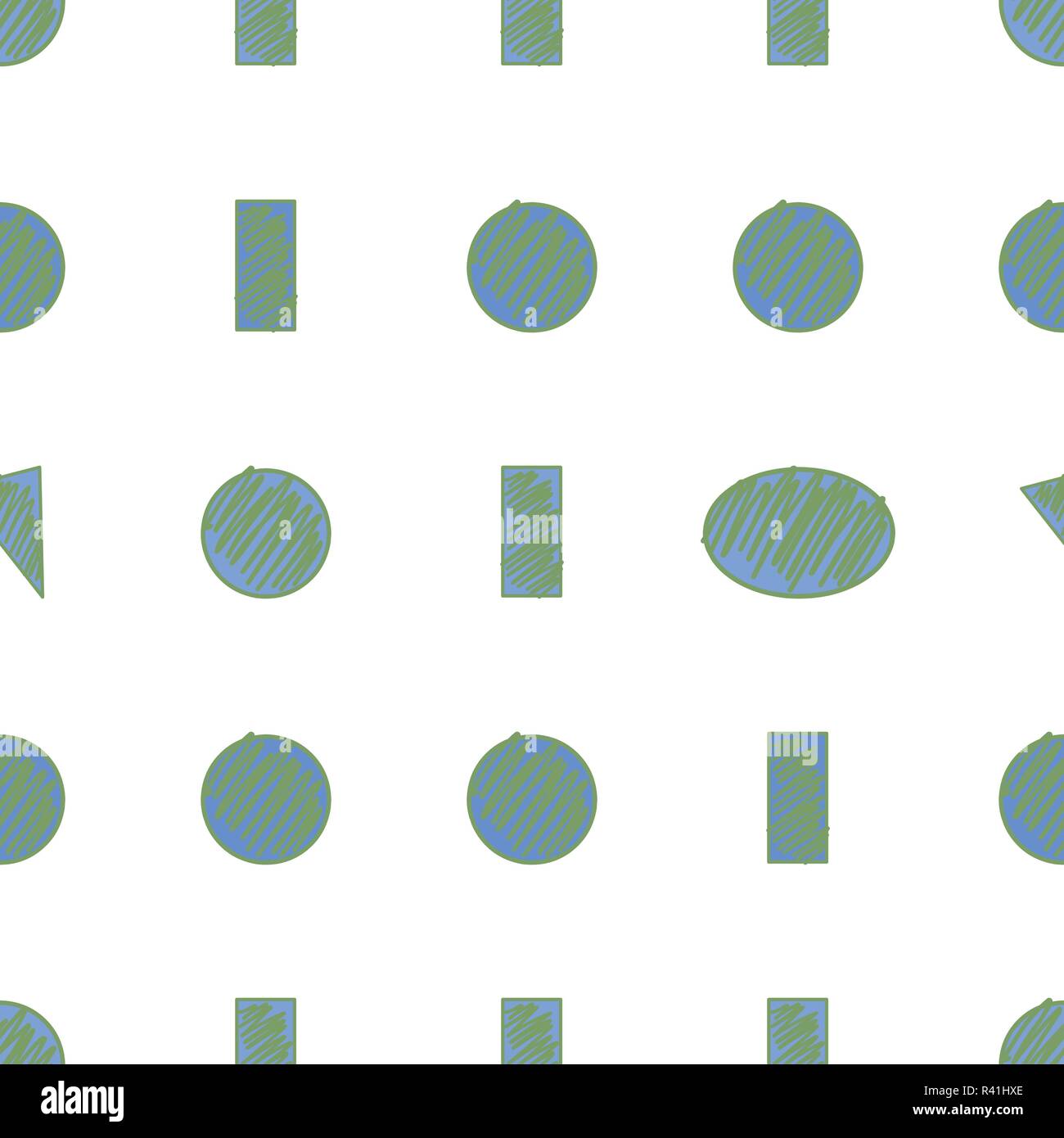 Seamless decorative and hand drawn mixed or mutiple shapes ...