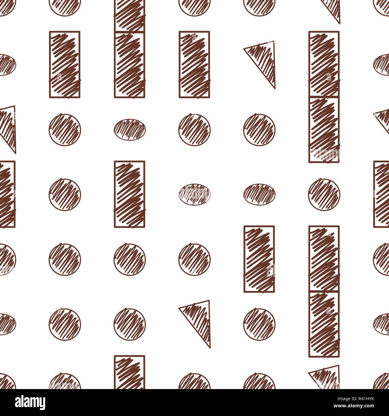 Seamless decorative and hand drawn mixed or mutiple shapes ...