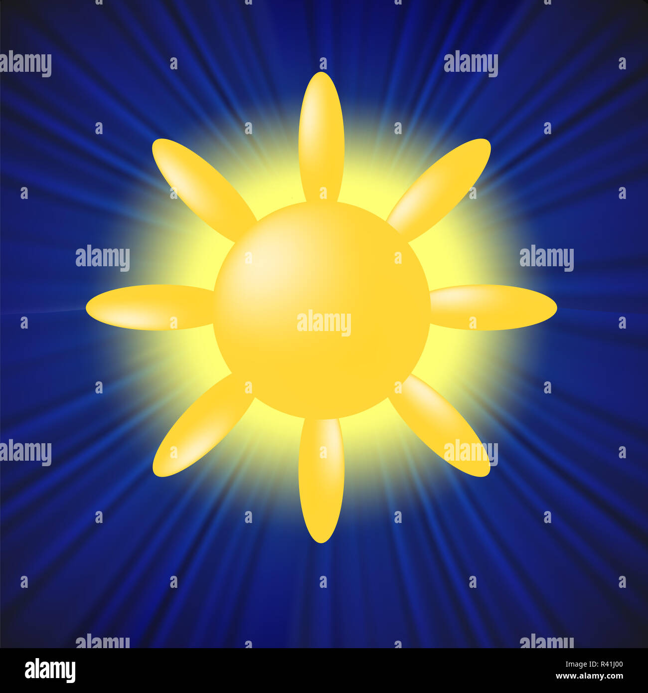 Yellow Sun Icon Stock Photo - Alamy