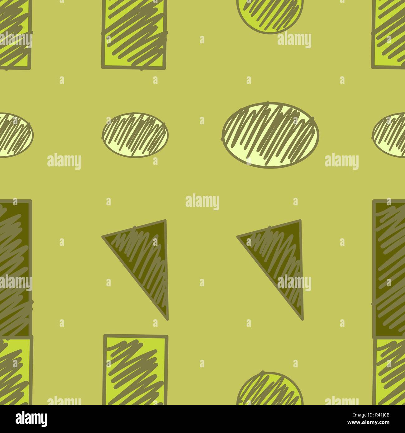 Seamless artistic mixed or mutiple shapes hand drawn background ...