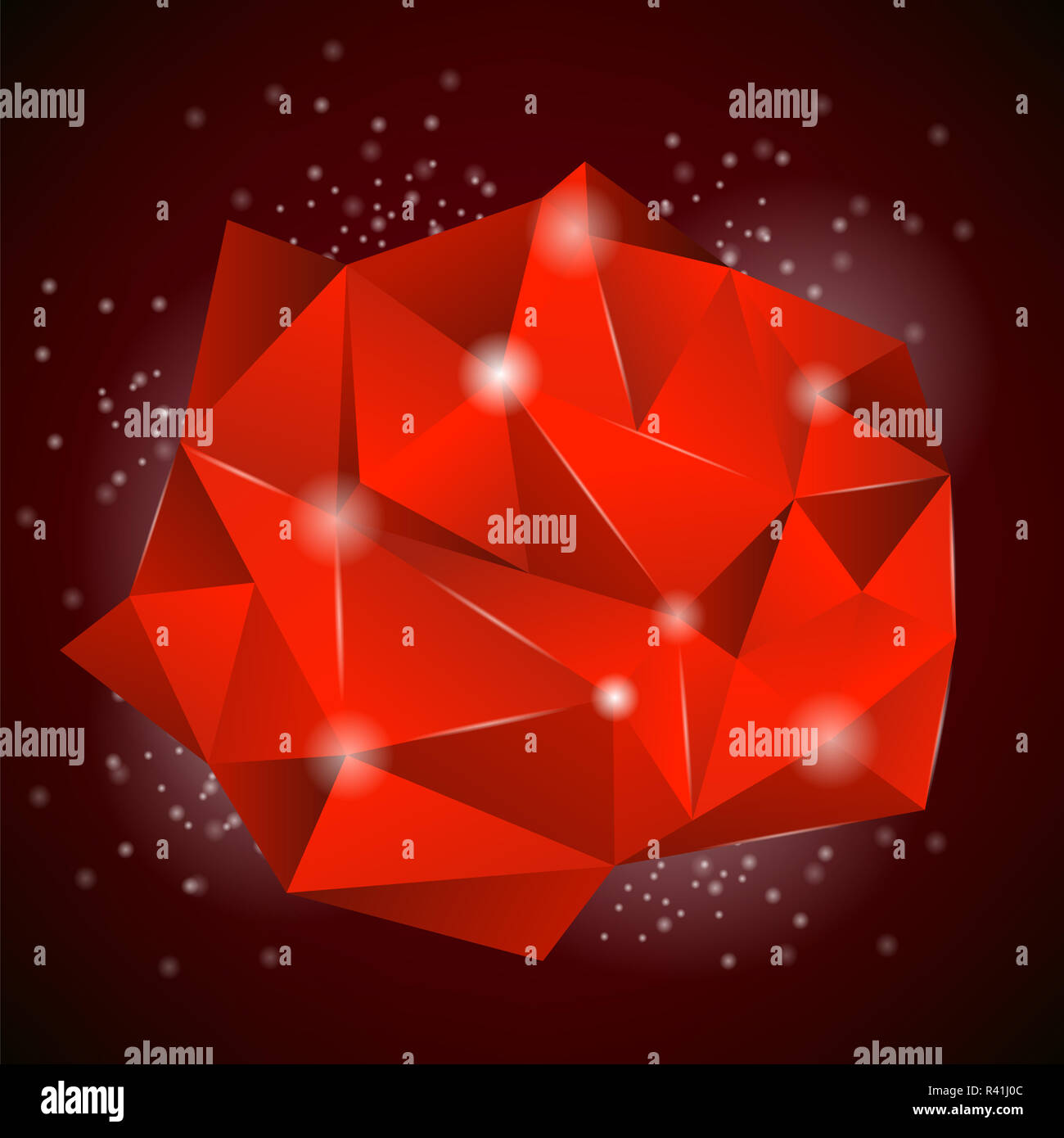 Red Polygonal Stone Stock Photo - Alamy
