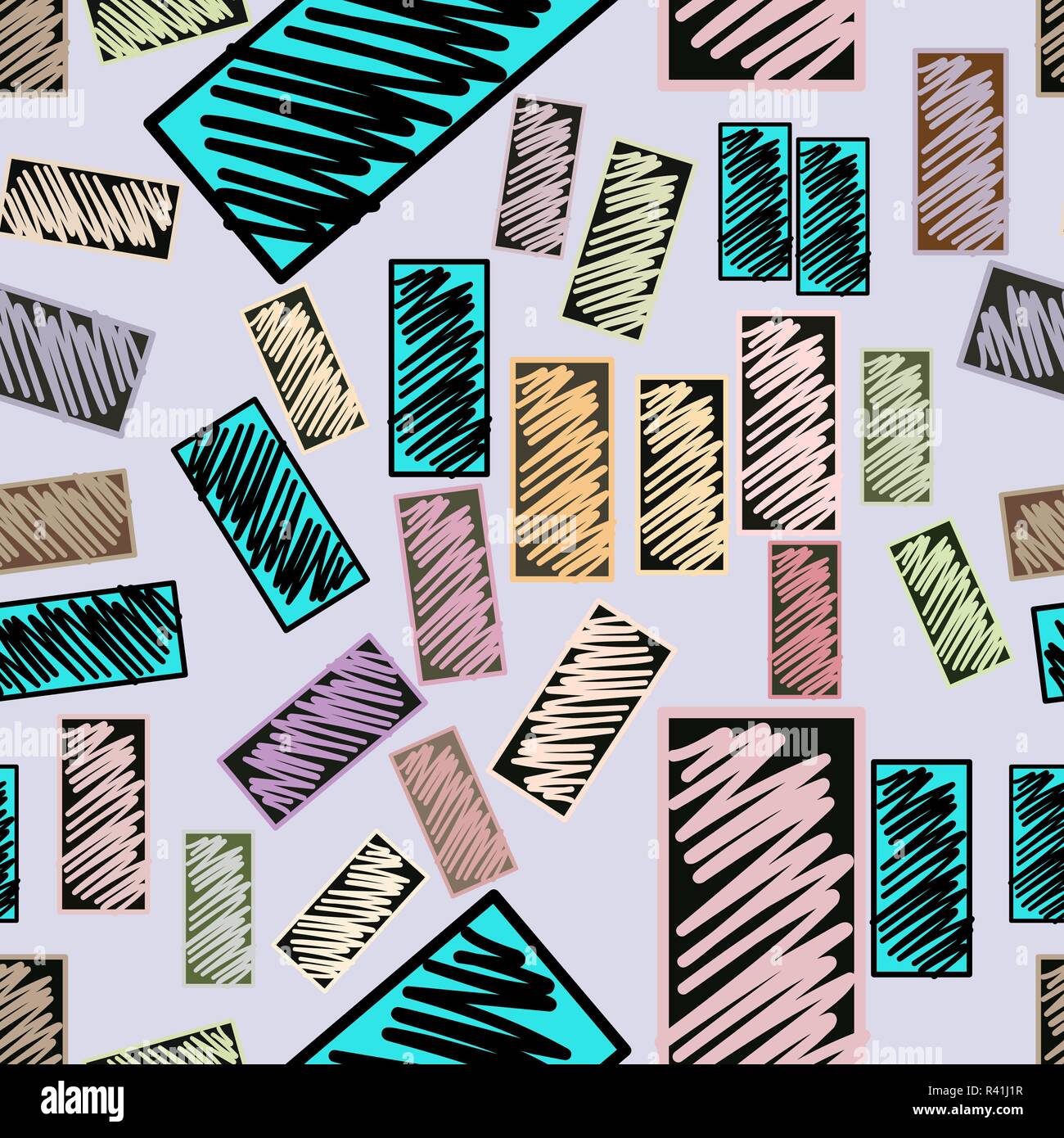 Seamless mixed or mutiple shapes background hand drawn, good for ...