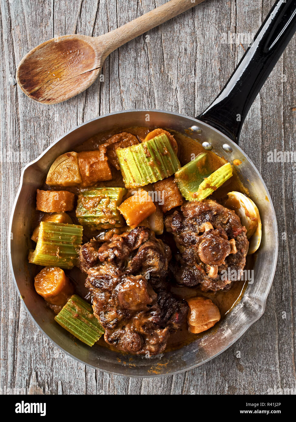 rustic british oxtail stew Stock Photo - Alamy